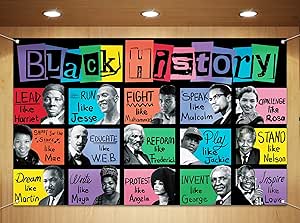 Amazon.com : Sunwer Black History Month Photo Booth Backdrop Pan ...