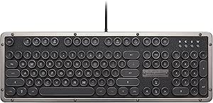 AZIO Retro Classic USB Backlit Mechanical Wired Keyboard, Black/Grey ...