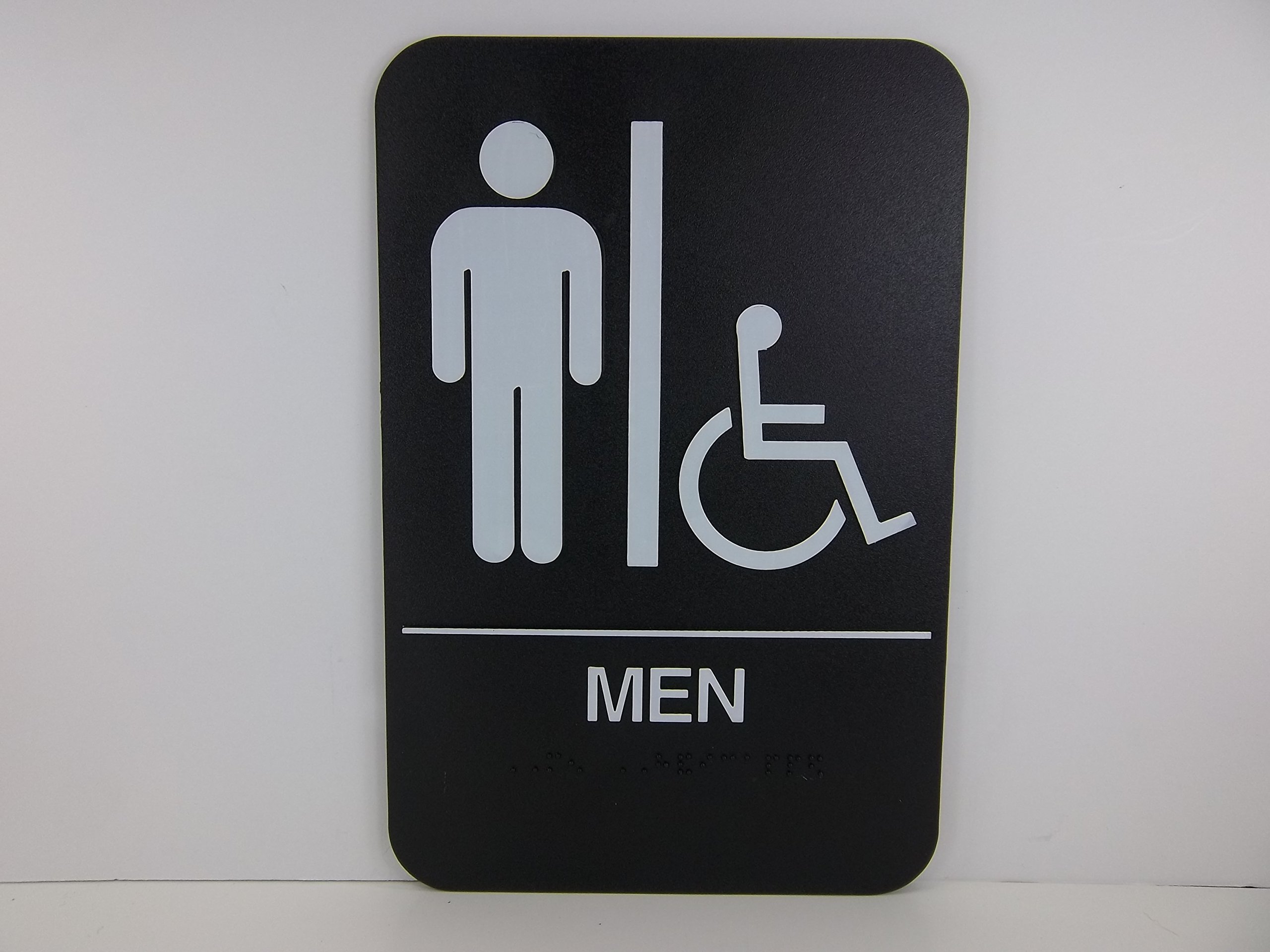 Buy 6" x 9" ADA Compliant, Men & Wheelchair Restroom Sign, with Raised ...