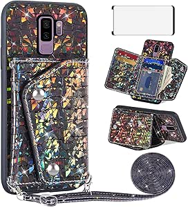 Amazon.com: Asuwish Phone Case for Samsung Galaxy S9 Plus Wallet Cover with Screen Protector and ...