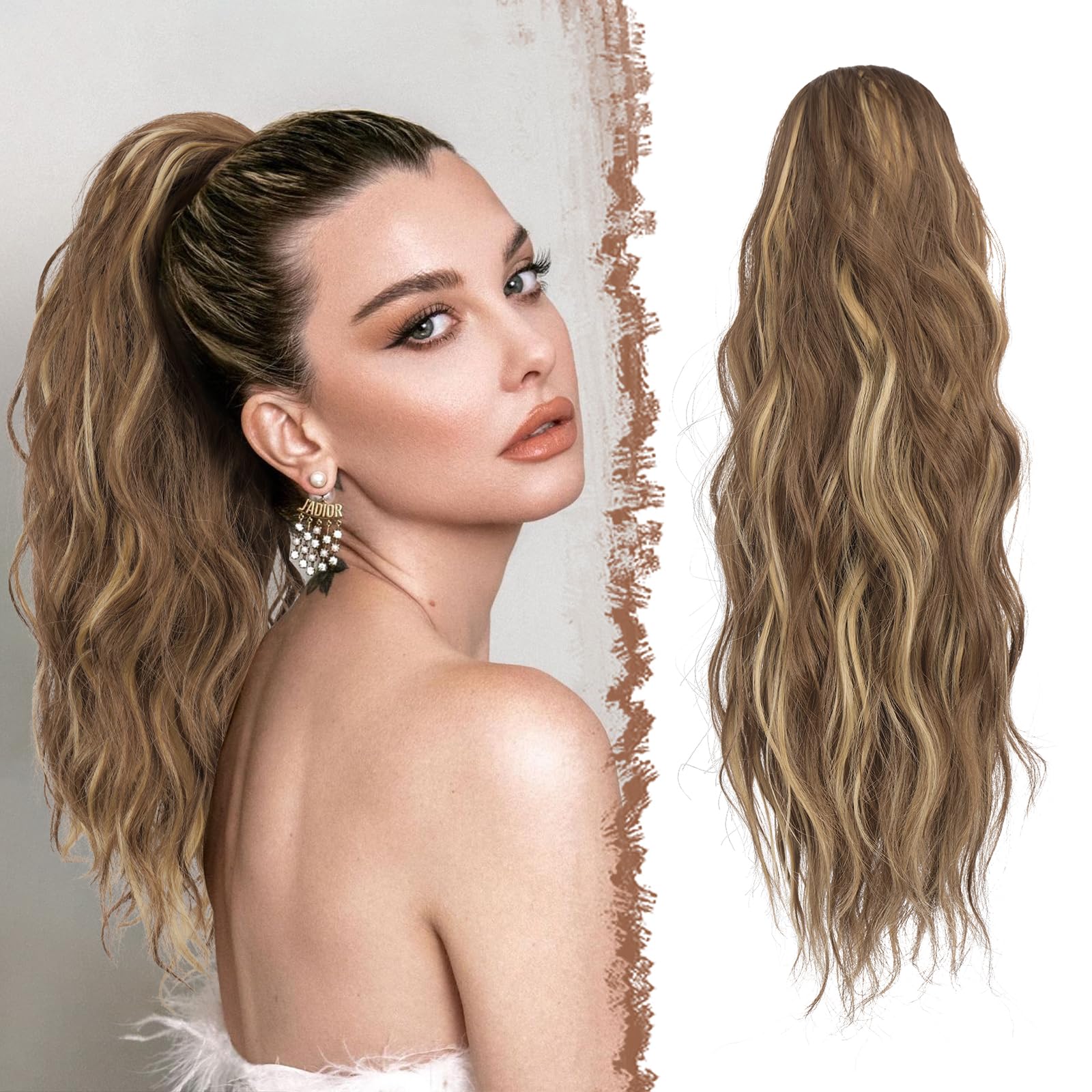 Amazon.com : FESHFEN Ponytail Extensions, Drawstring Ponytails Hair ...