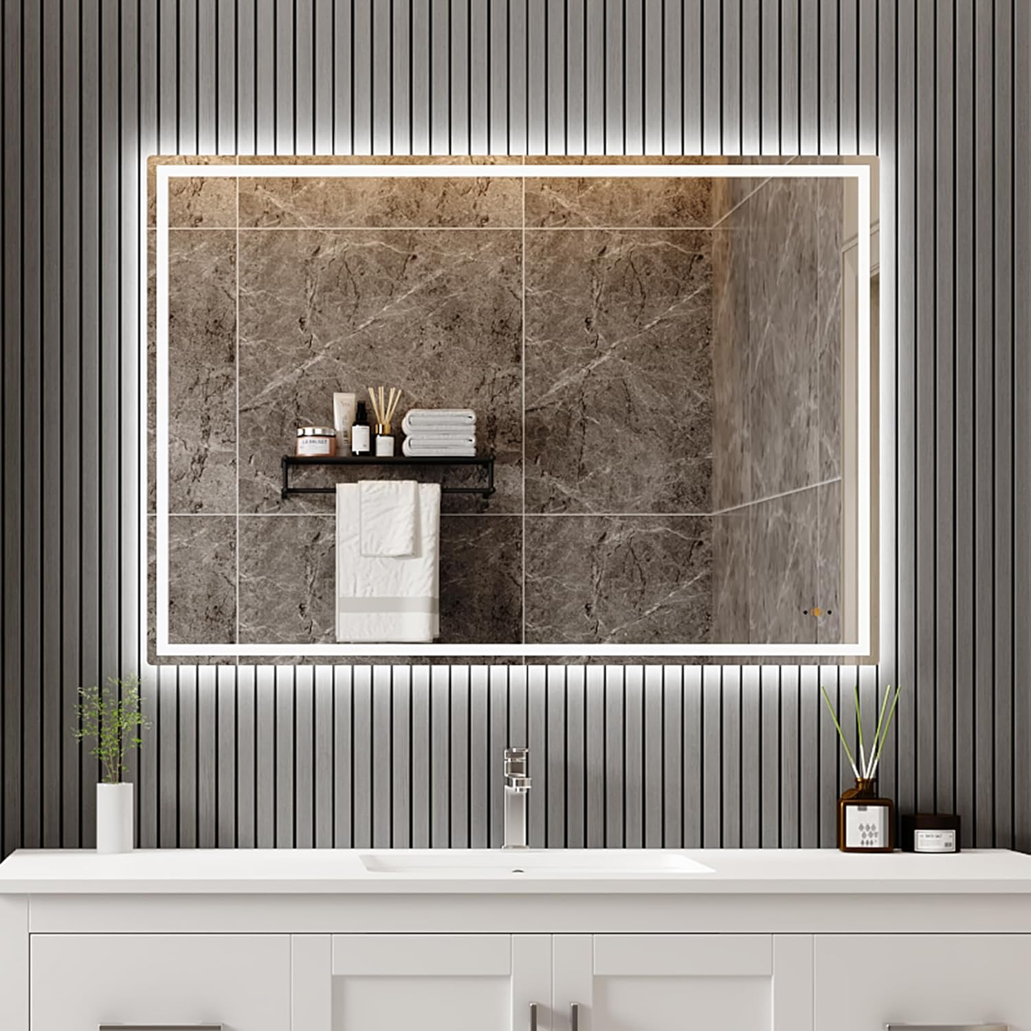 Amazon.com: CBDOIT 42 x 30 LED Light Bathroom Mirror with Hand Wave ...