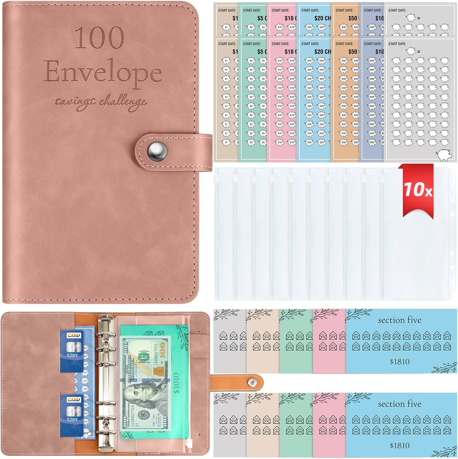 Amazon.com : Giftota Budget Binder, A6 Money Saving Binder with ...