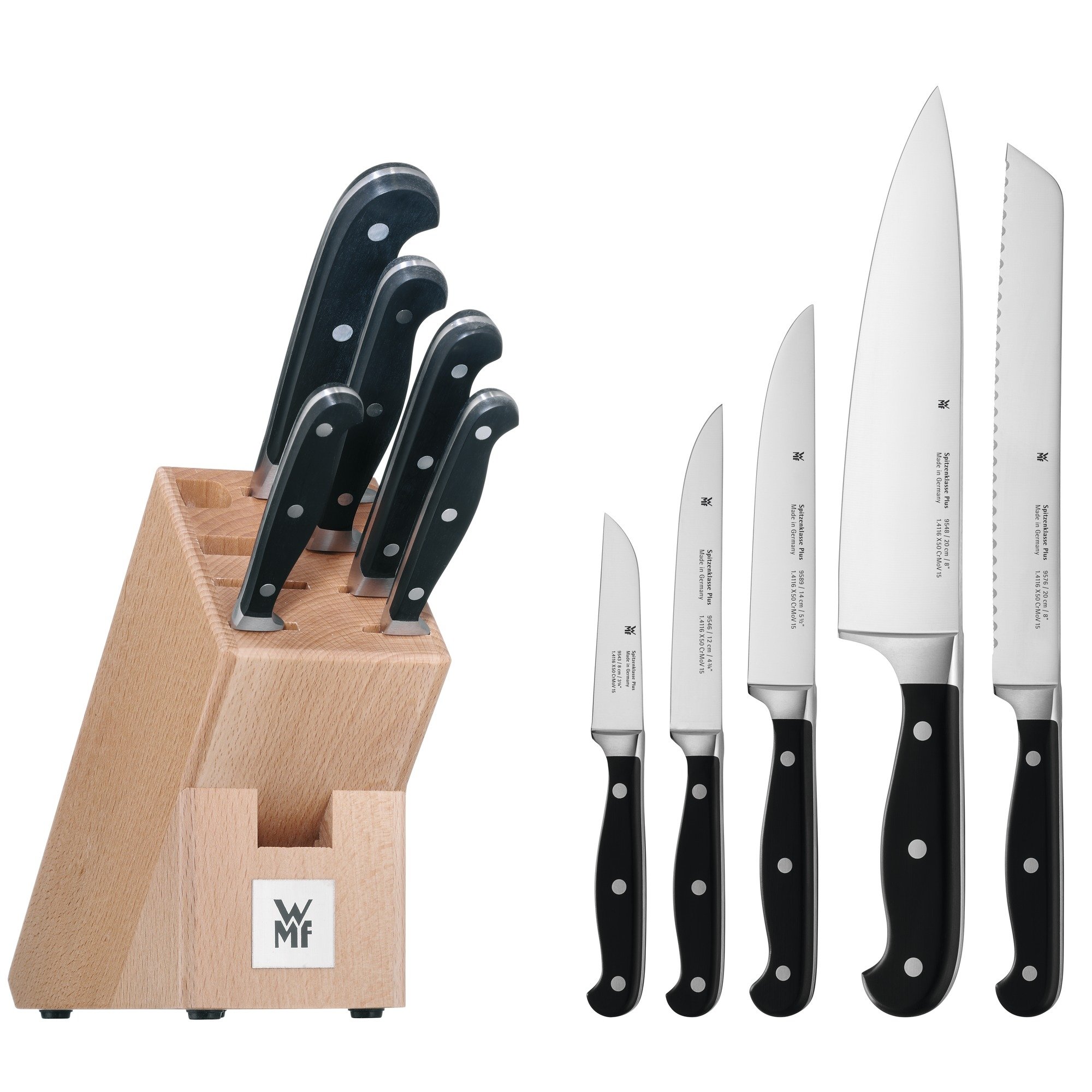 Buy WMF Knife Block 6-Piece Spitzenklasse Plus Performance Cut Double ...