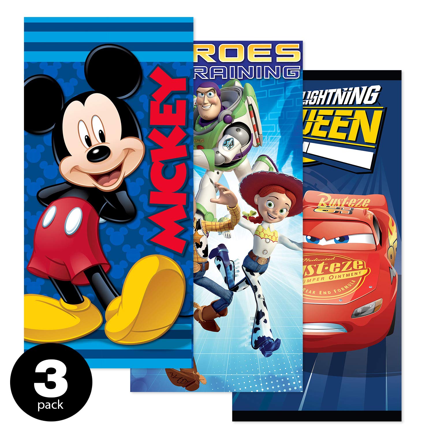 Buy Disney Fiber Reactive Beach Bath Towel Pack of 3 Children Favorite ...