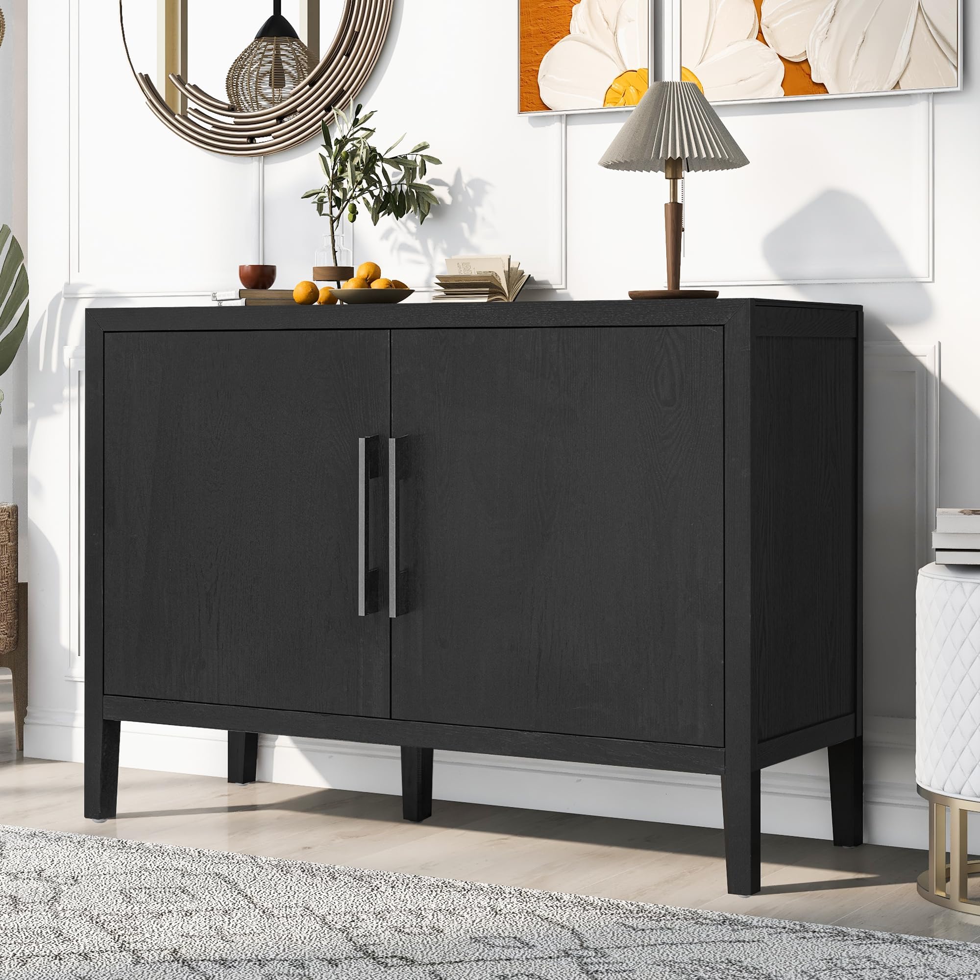 Amazon.com - Merax Modern Wood Buffet Sideboard with Rattan Doors ...