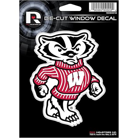 Amazon.com: Wisconsin Badgers NCAA Vinyl Sticker Decal 9"x12" Cornhole ...