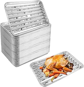 Amazon.com: ASelected 30 Pack Aluminium Foil Trays 34 x 22 x 3.2cm Barbecue Grilling Trays ...
