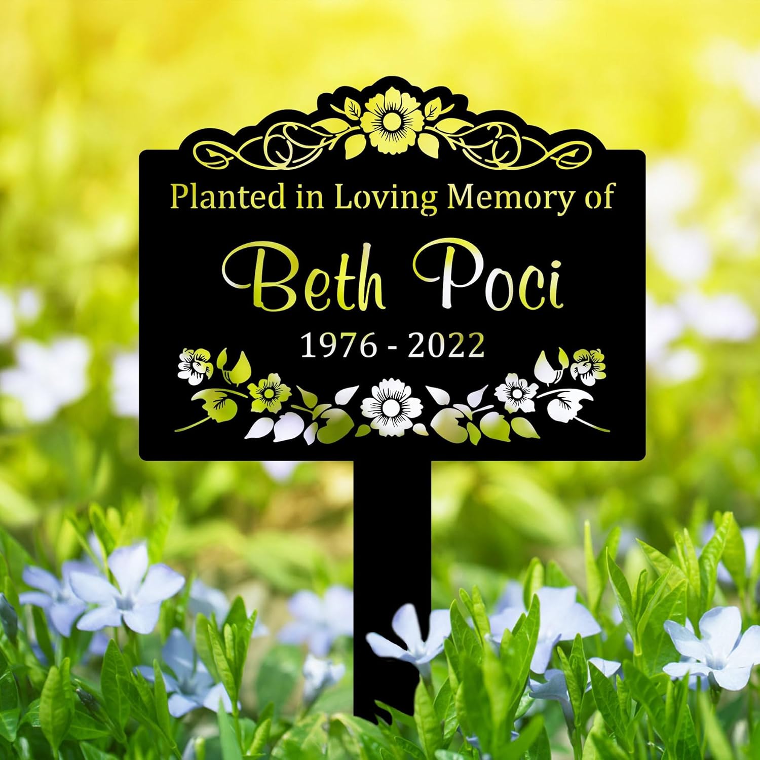 Amazon.com : Custom Memorial Tree Sign With Stake, Metal Name Plate ...