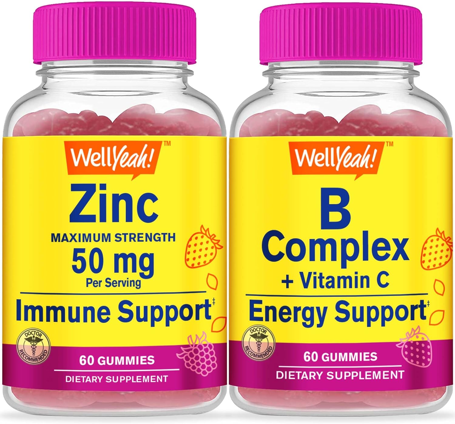 Amazon.com: WellYeah Zinc + Vitamin B Complex, Gummies Bundle - Great ...
