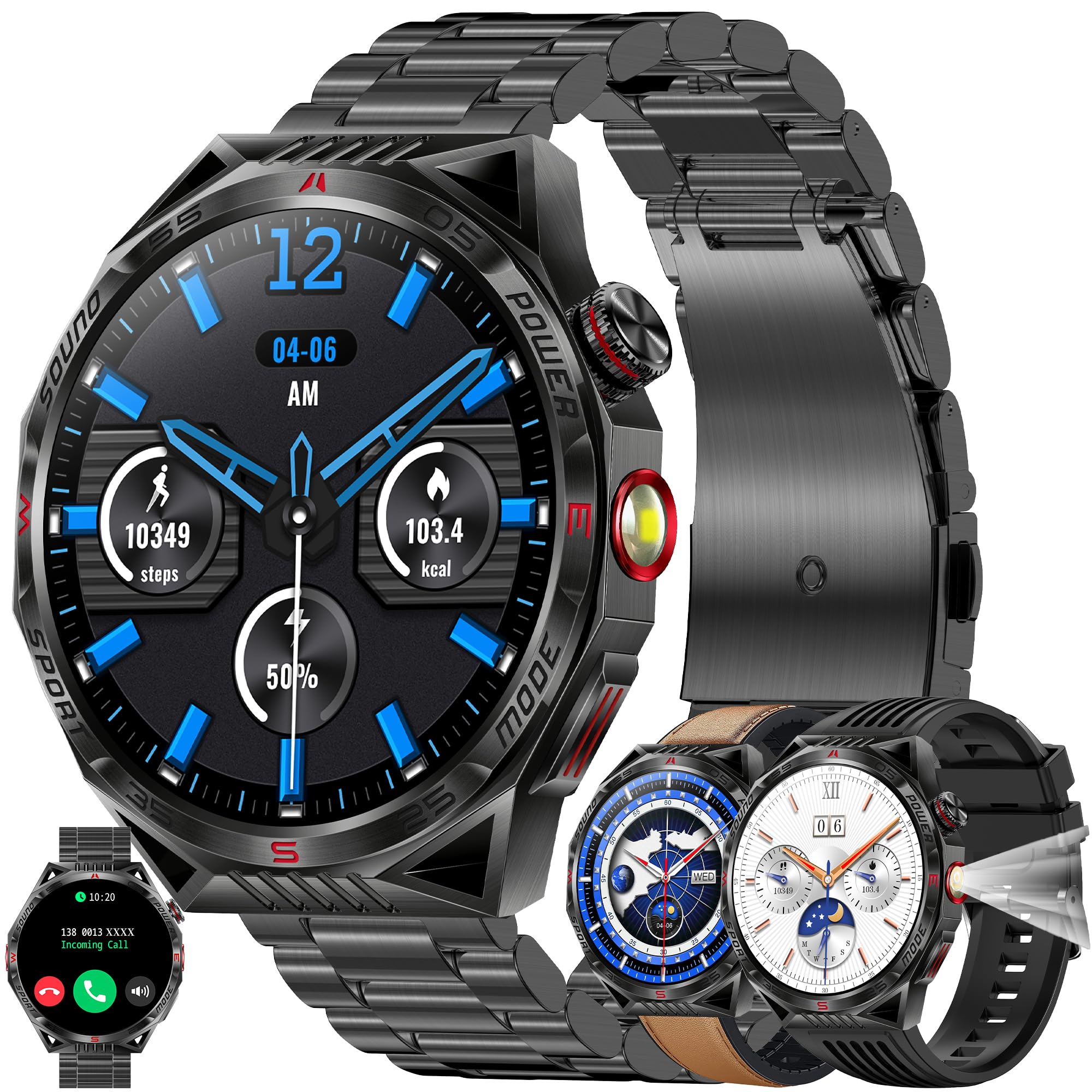 Amazon.com: 1.85”AMOLED Smart Watch for Men(Answer/Make Calls), LED ...