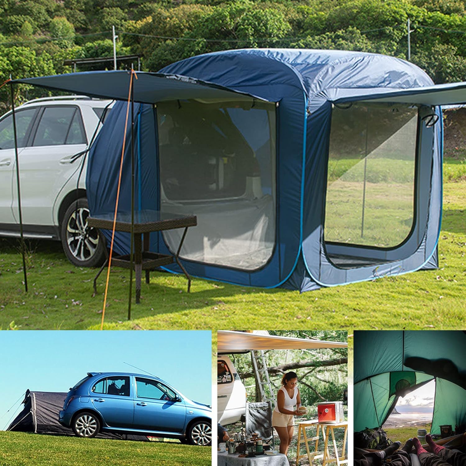 Tailgate Shade Awning Tent - SUV Universal,Outdoor Pop-Up Tent For 4 ...