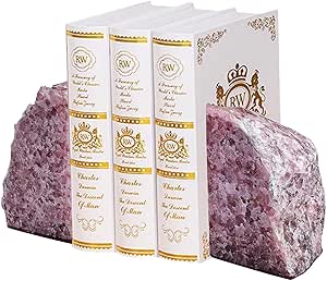 Red Strawberry Quartz Bookends Heavy Duty Healing Crystal Stone Book ...