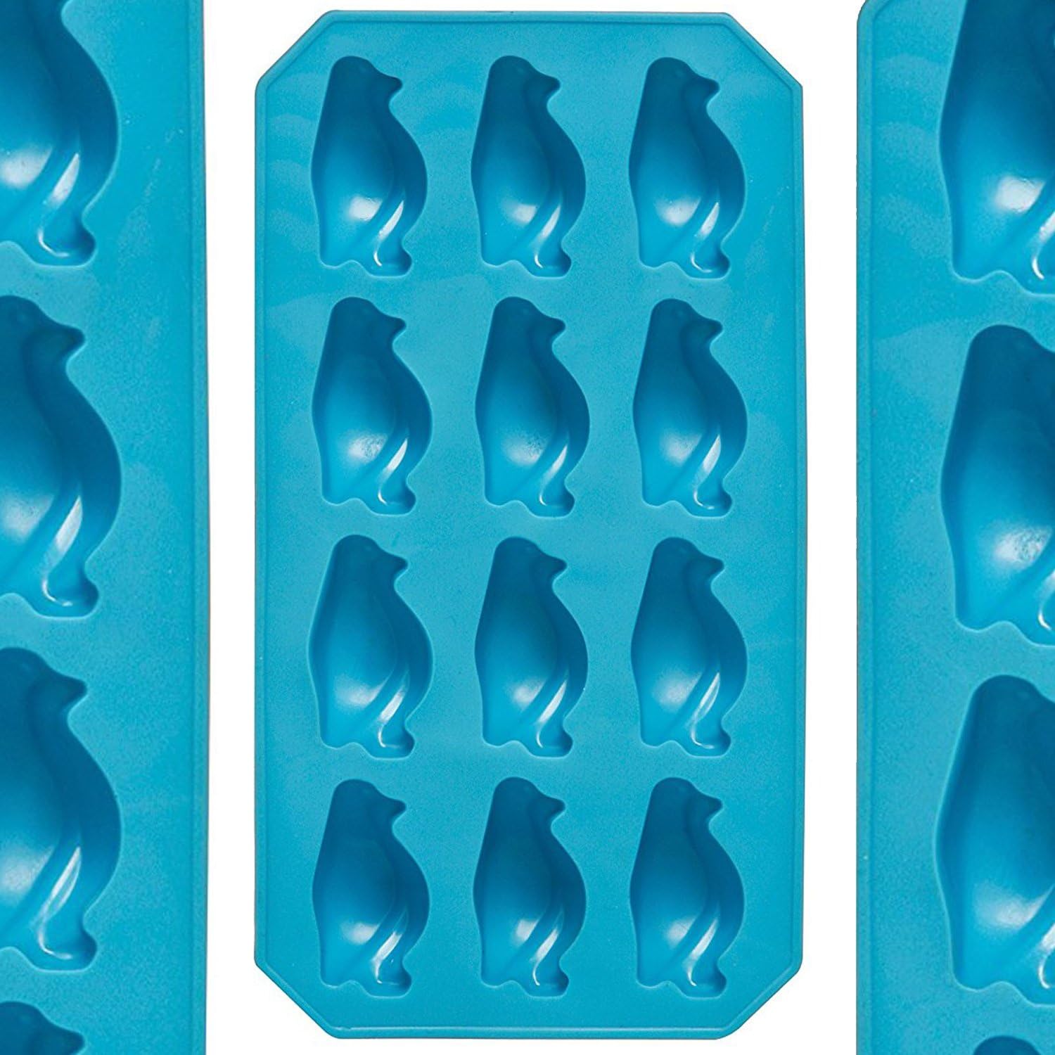 Penguin Shape Ice Cube Tray 12 Penguin Ice Cube Tray Blue Silicone Ice ...