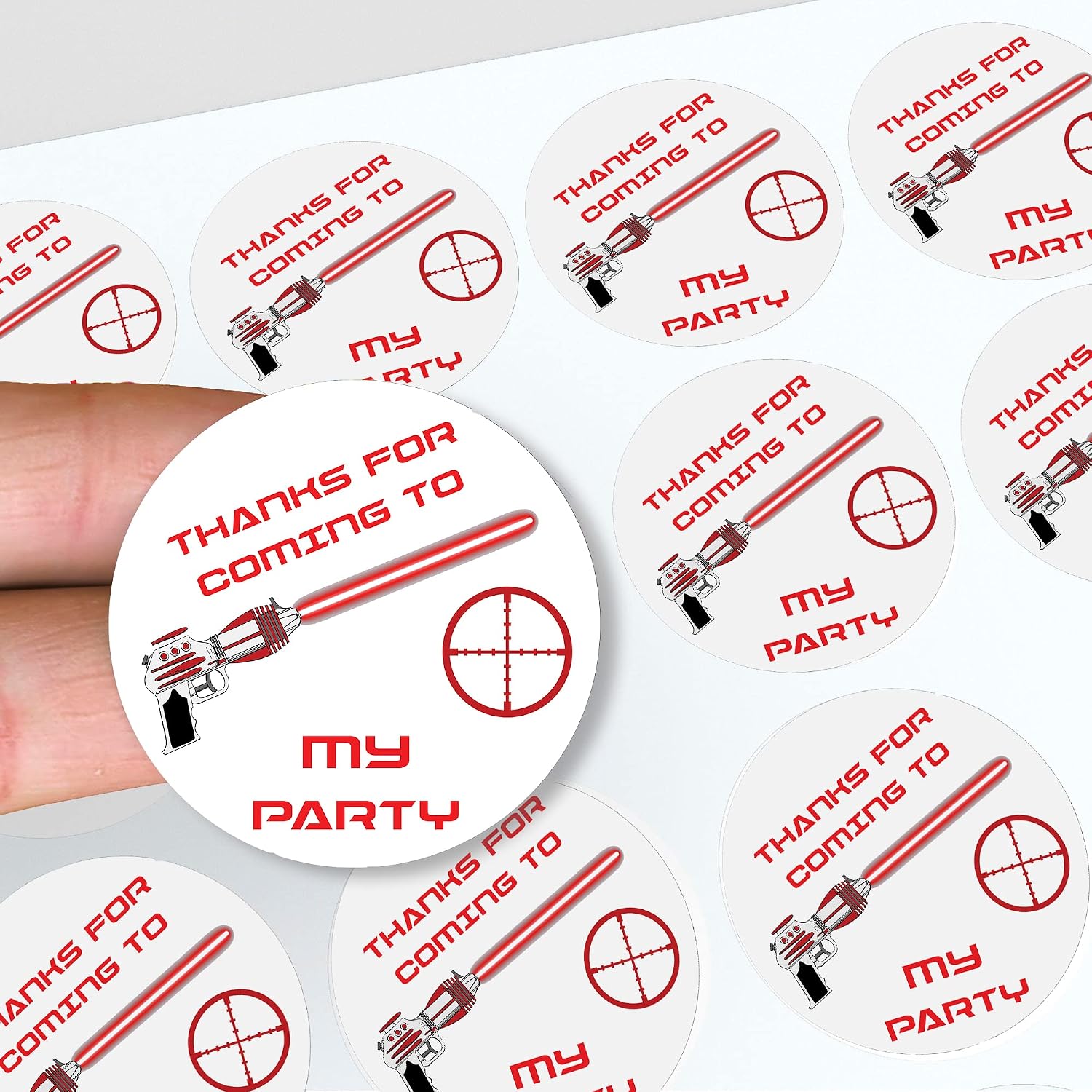 AK Giftshop Laser Tag Thank You Birthday Party Stickers for Party Bags ...