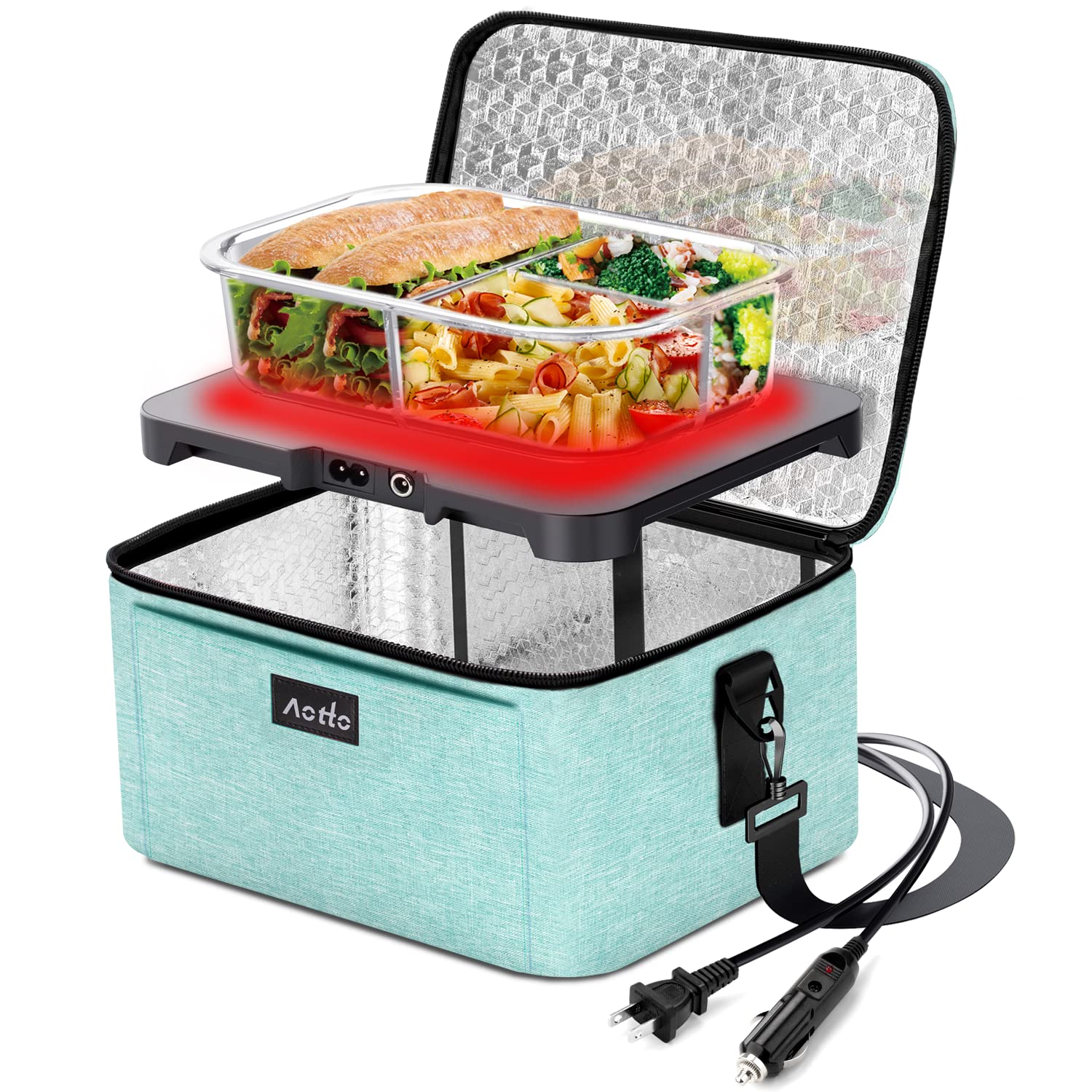 Aotto Portable Food Warmer Mini Personal Portable Oven - 12V 24V 110V 3 ...