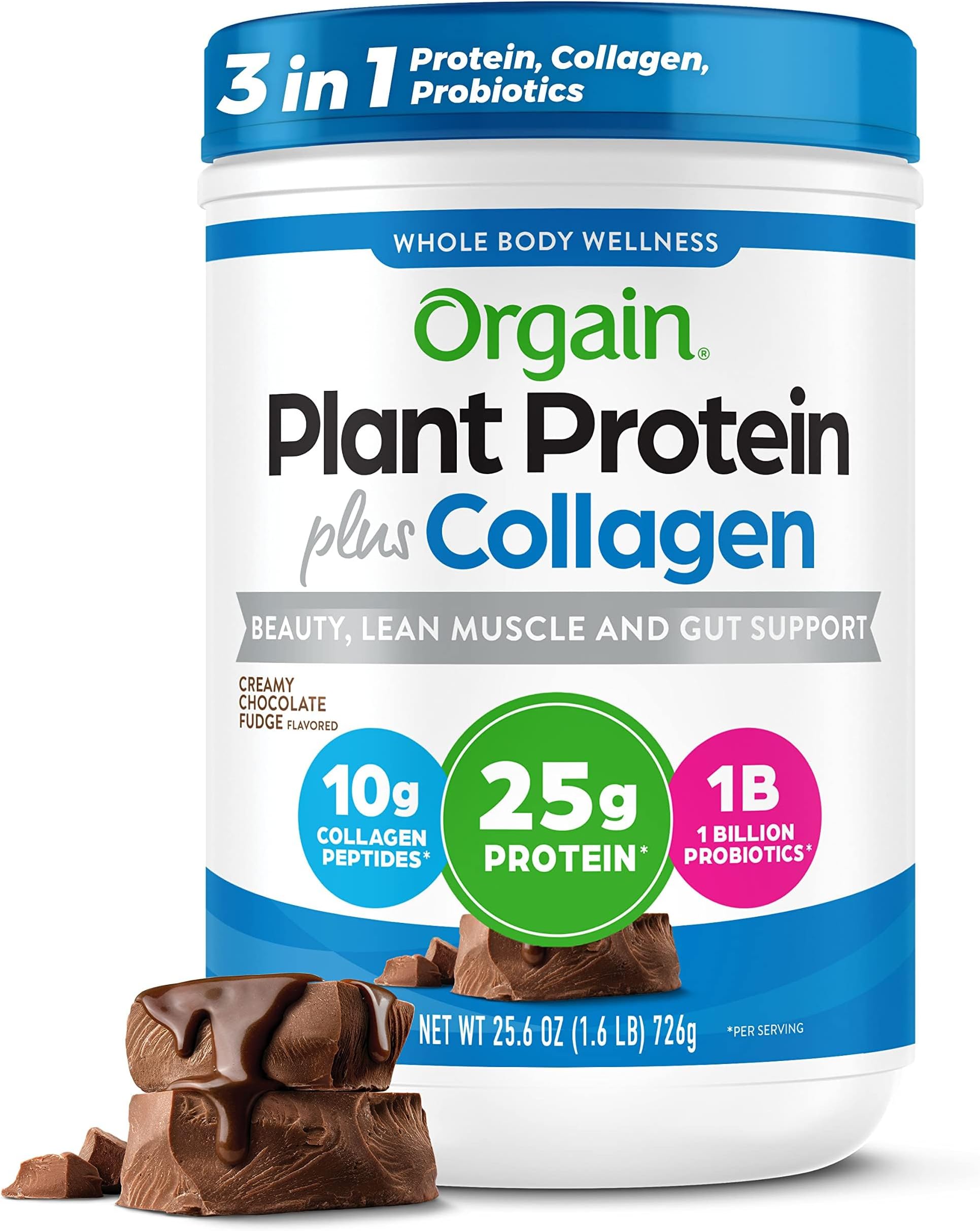 Amazon.com: Orgain Protein Powder + Collagen, Creamy Chocolate Fudge ...