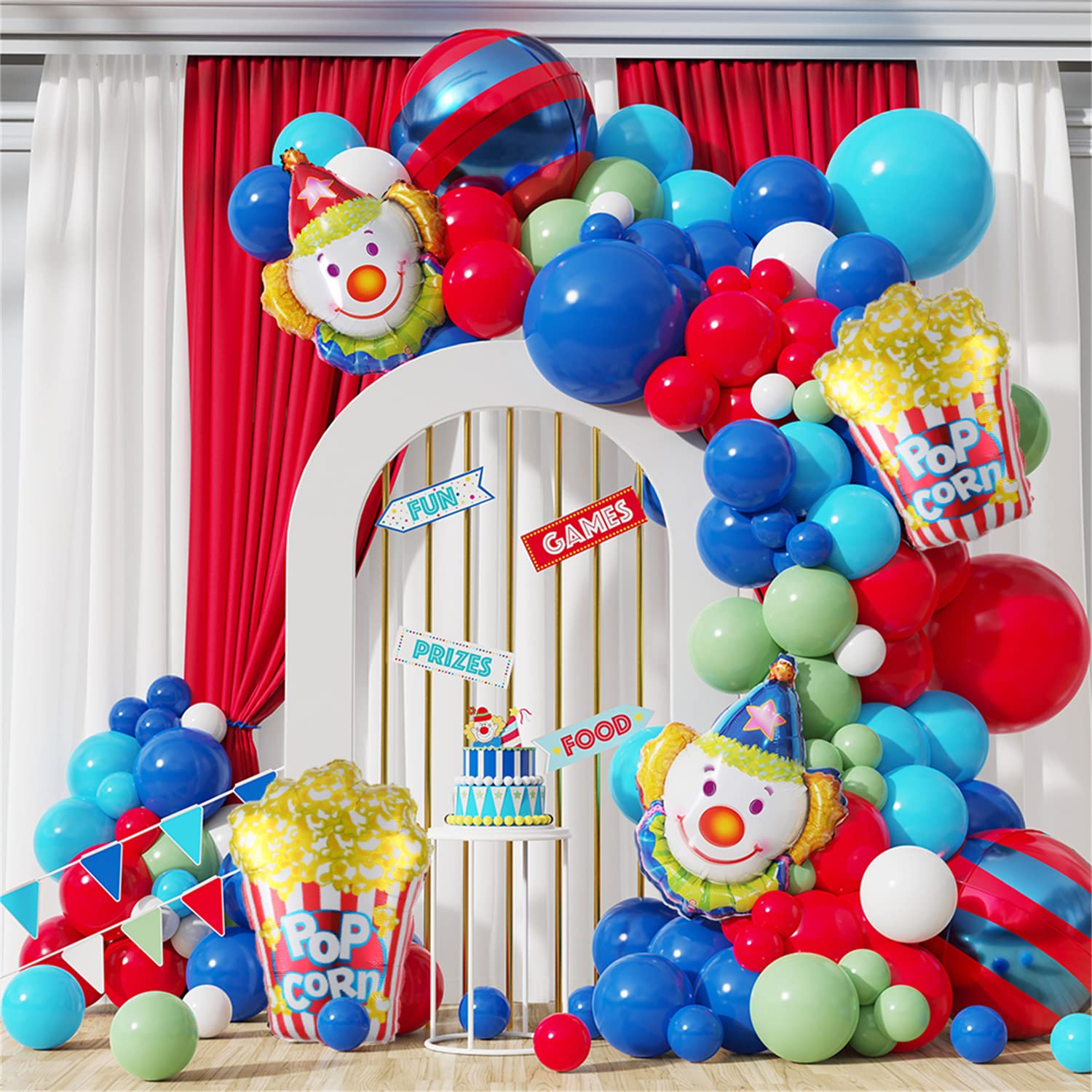 Amazon.com: 139Pcs Carnival Circus Balloon Garland Arch Kit, Primary ...