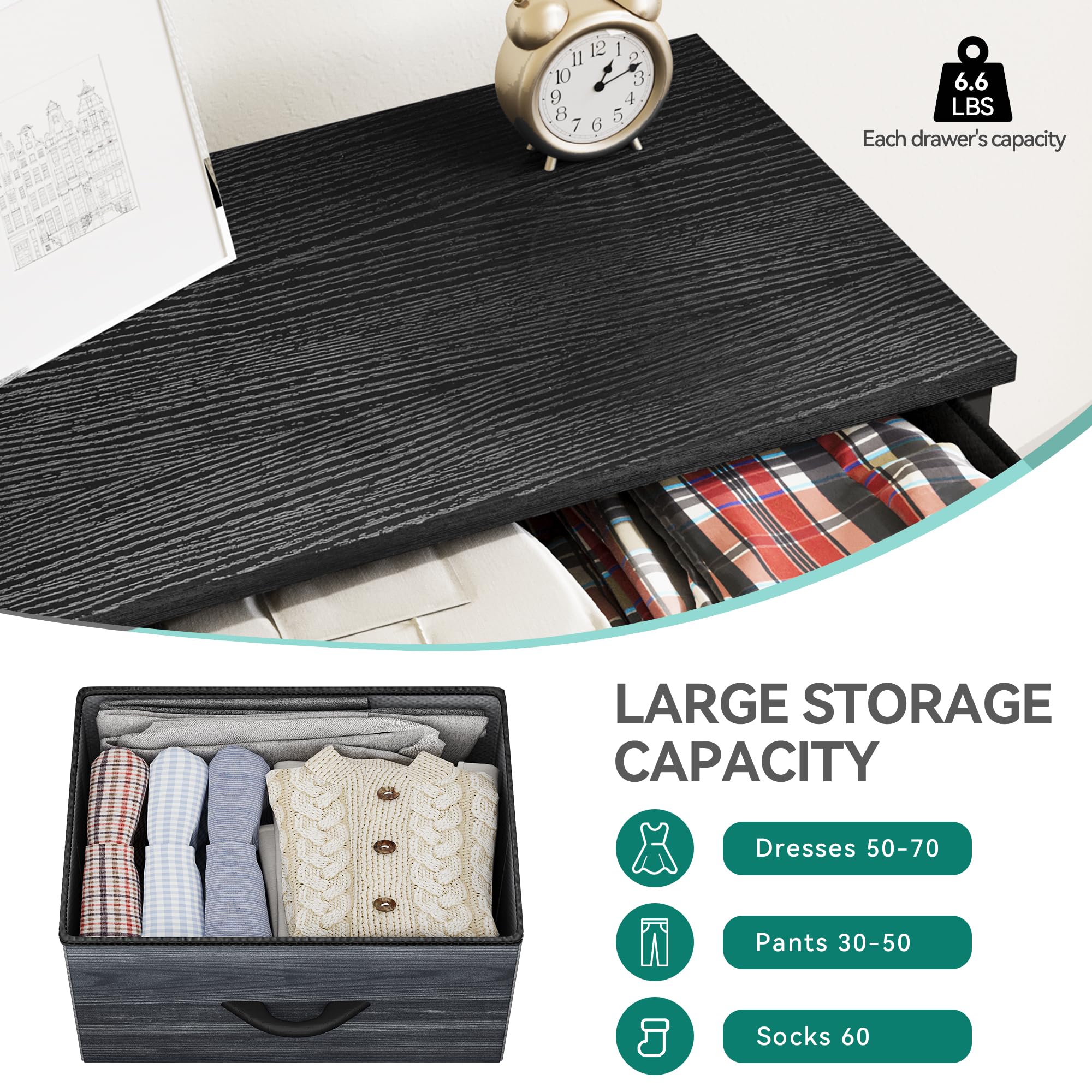 Snapklik.com : YITAHOME 5 Drawers Dresser - Vertical Fabric Storage Tower