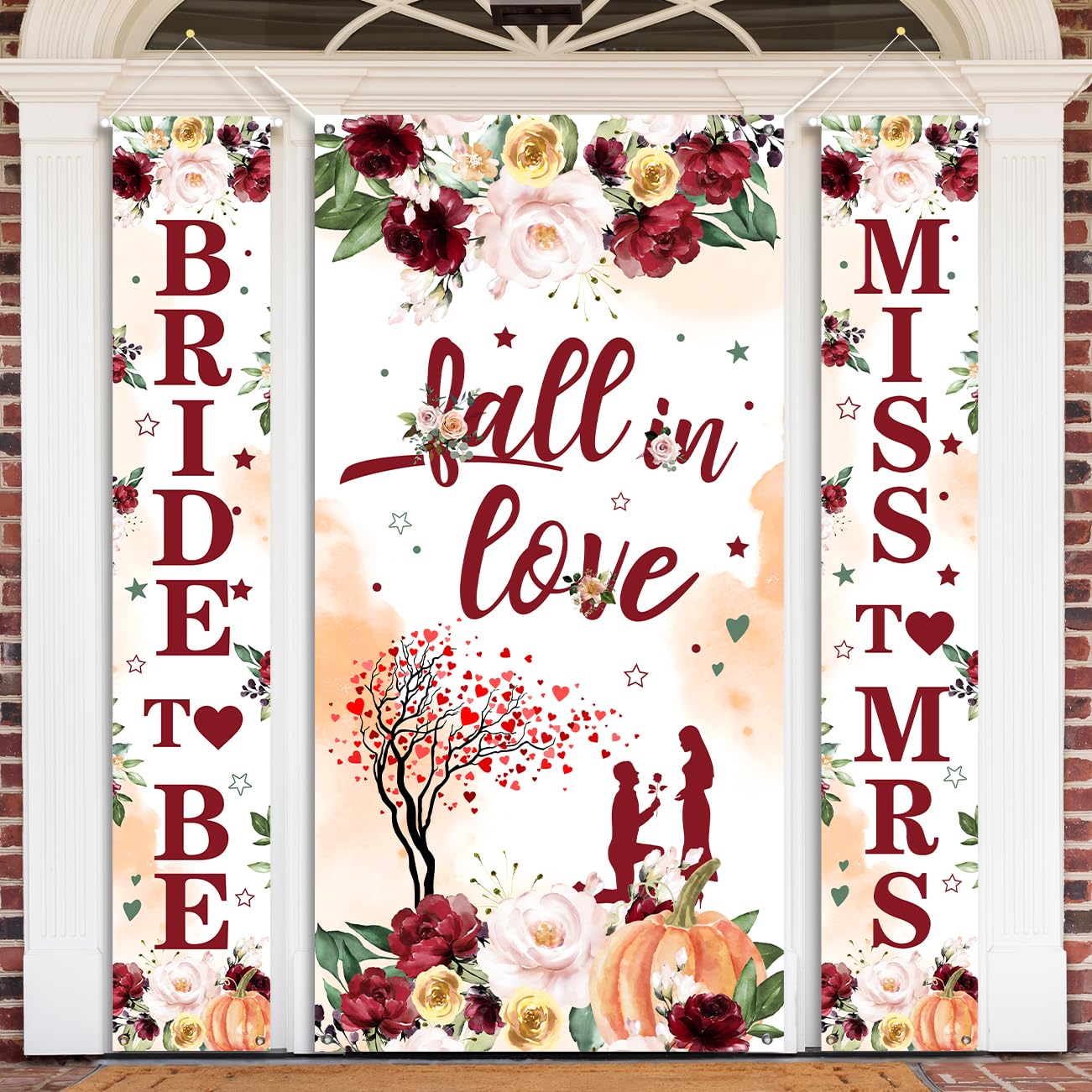Amazon.com: 3 Pcs Fall in Love Banner Set Fall Bridal Shower ...