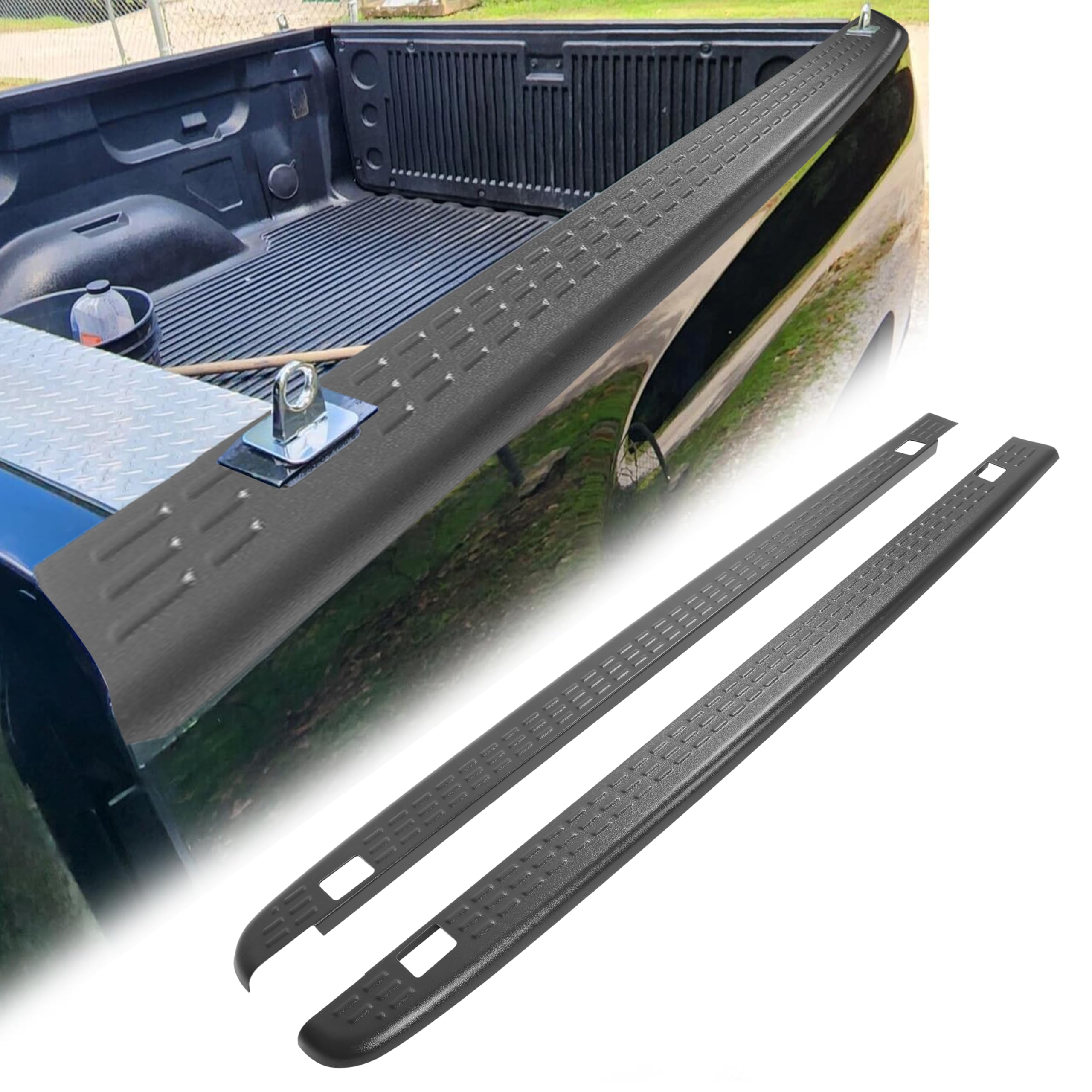 Amazon.com: ECOTRIC 6.6ft Truck Bed Rail Caps Cover Compatible with ...