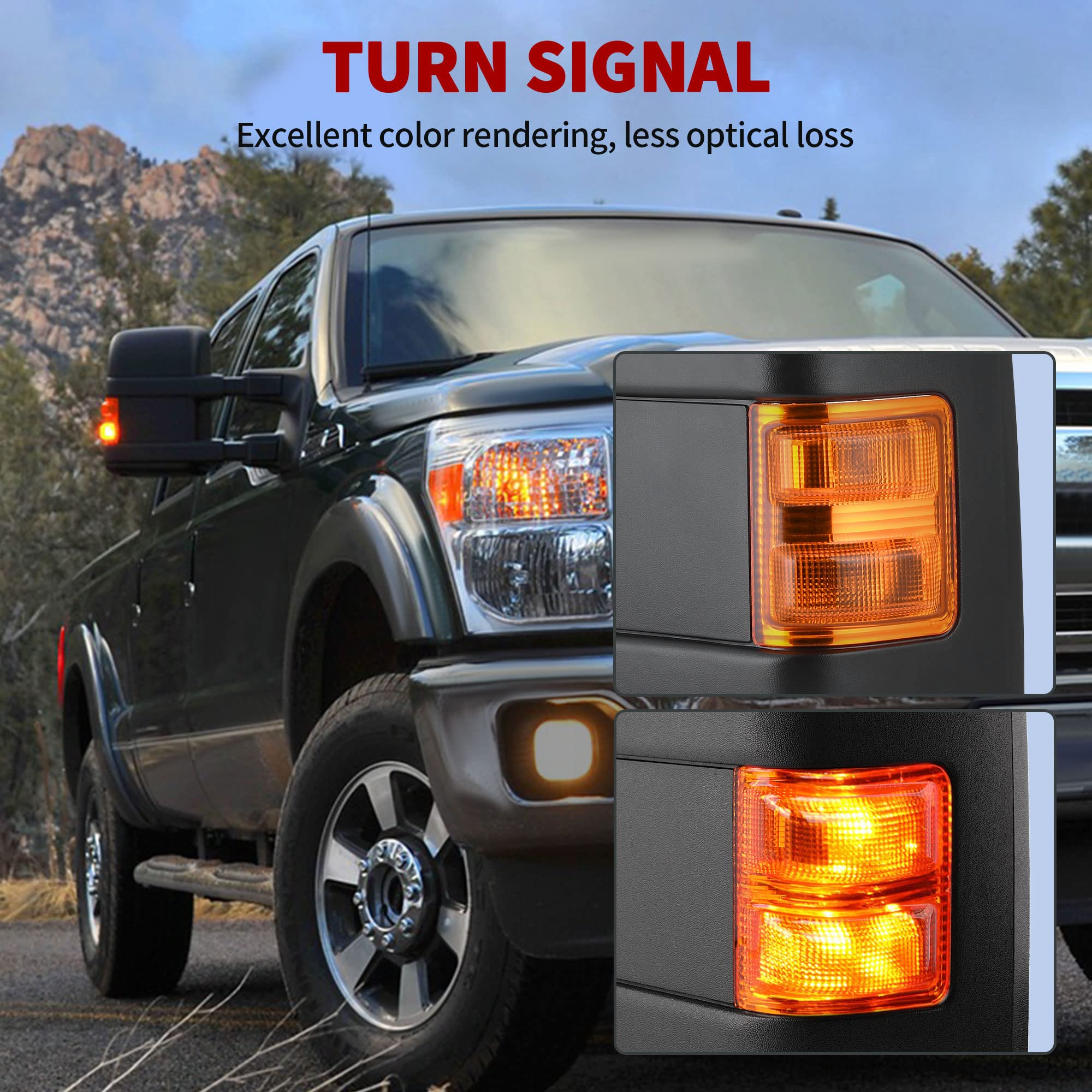 YITAMOTOR Towing Mirror Compatible with 2008-2016 Ford F250 F350 F450 ...