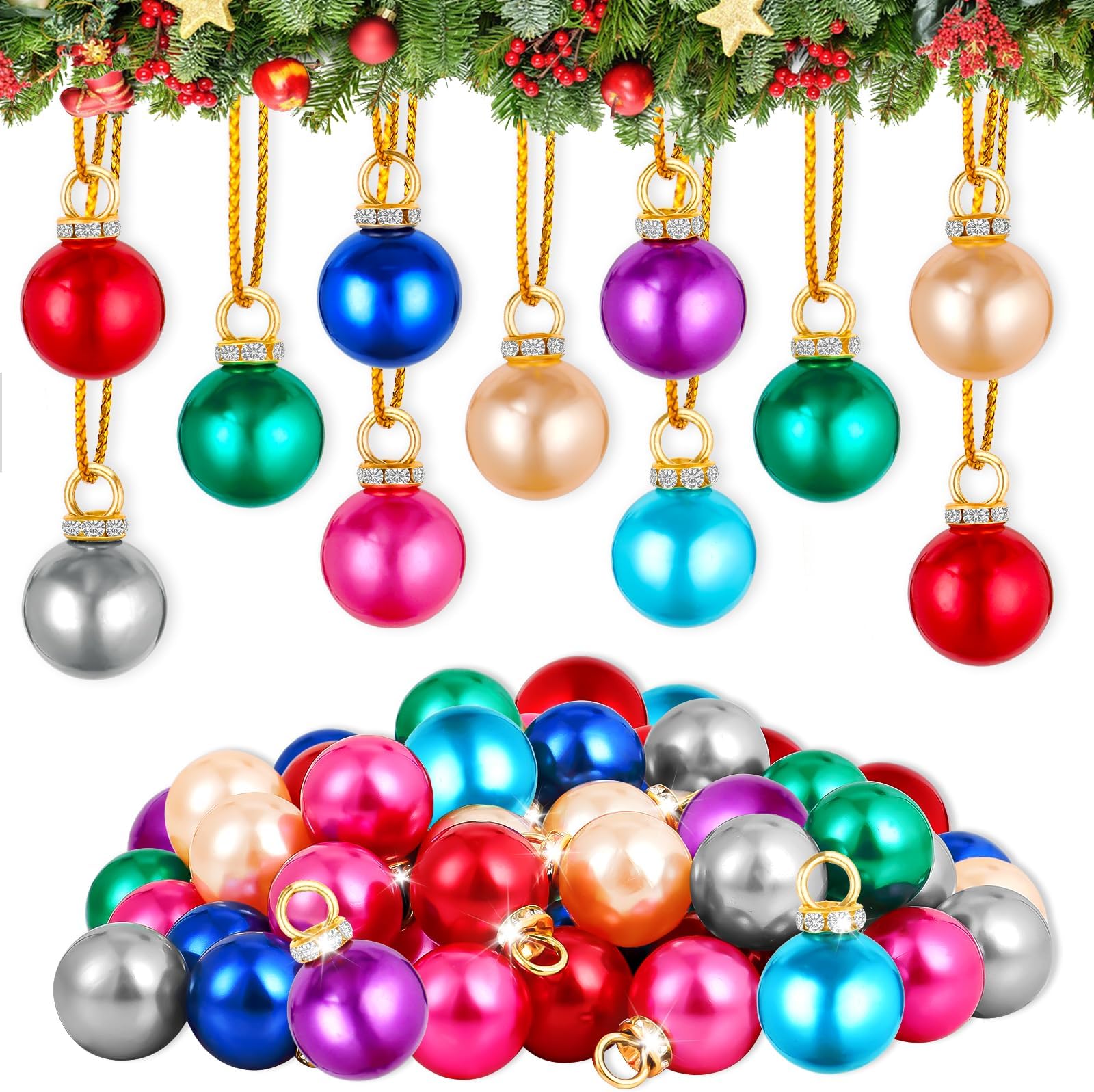Box of 25 Multi Coloured Mini Glass Baubles (3cm) : Amazon.co.uk: Home ...