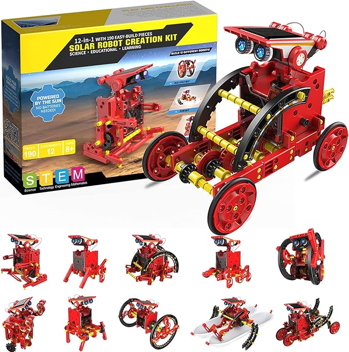 Amazon.com: STEM Projects 12-in-1 Solar Robot Toys,Learning Science ...