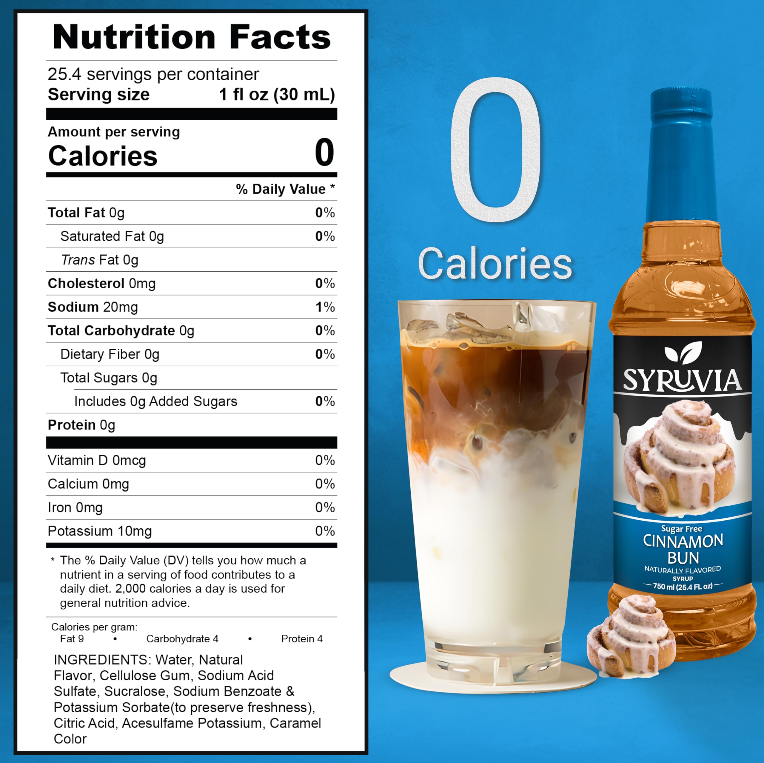 Snapklik.com : Syruvia Sugar Free Coffee Syrup, Cinnamon Bun Flavored ...