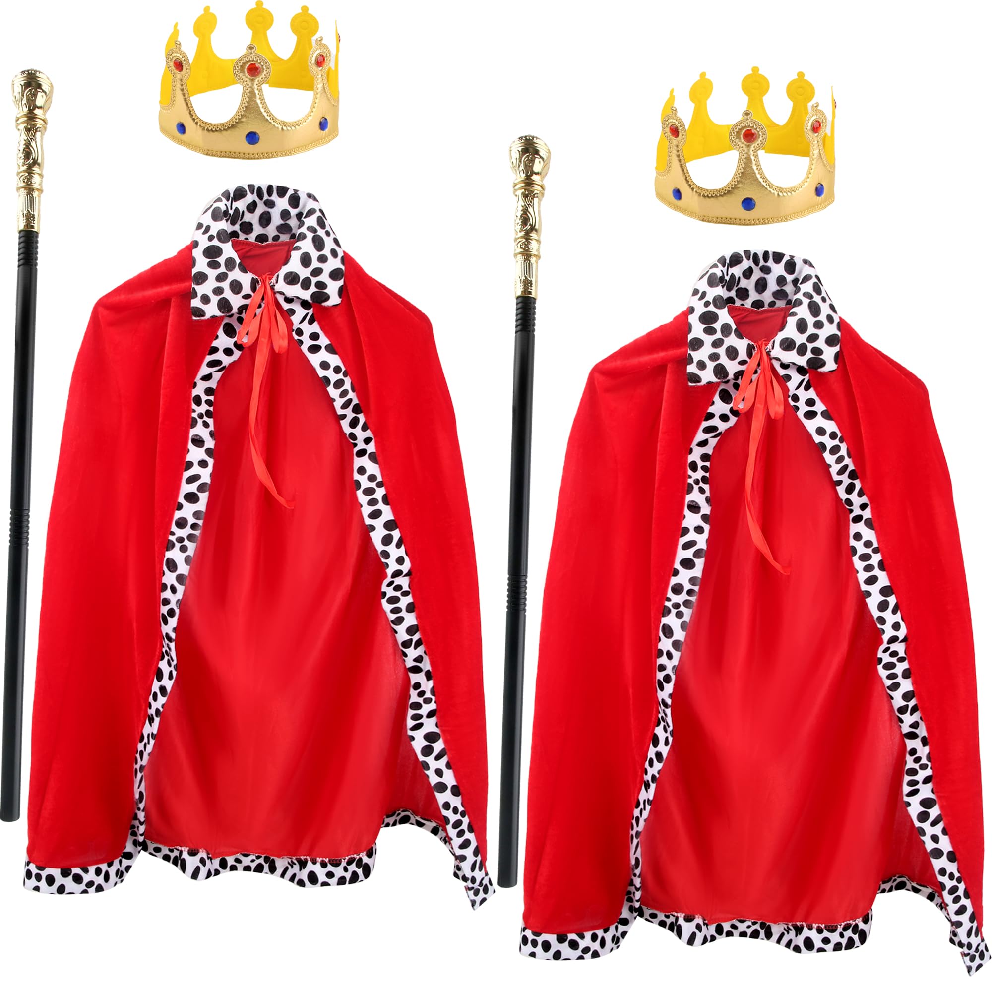 Amazon.com: Cotiny 6 Pack King Costume Set Includes Red King Cloak ...