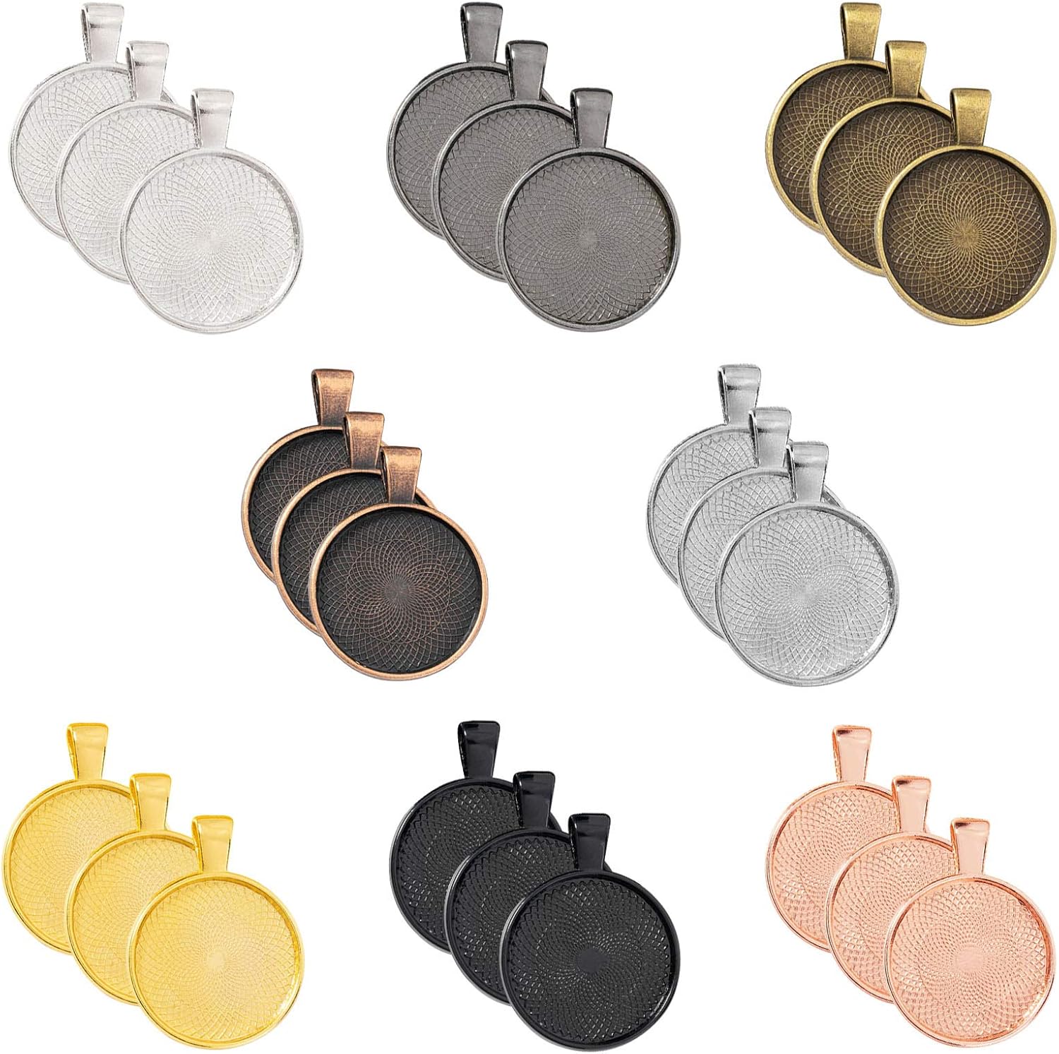 Amazon.com: 40pcs Round Bezel Pendant Trays for Jewelry Making, 8 ...