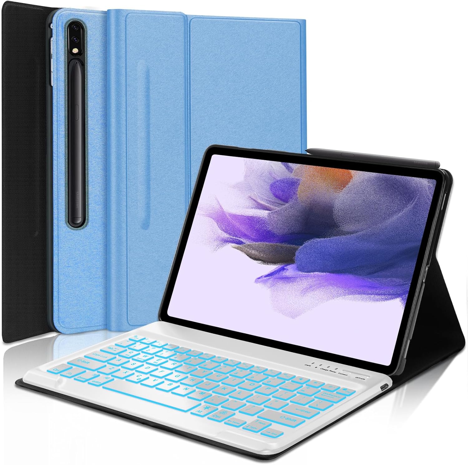 Amazon.com: Galaxy Tab S7 FE Case 12.4" Tablets with Keyboard for ...