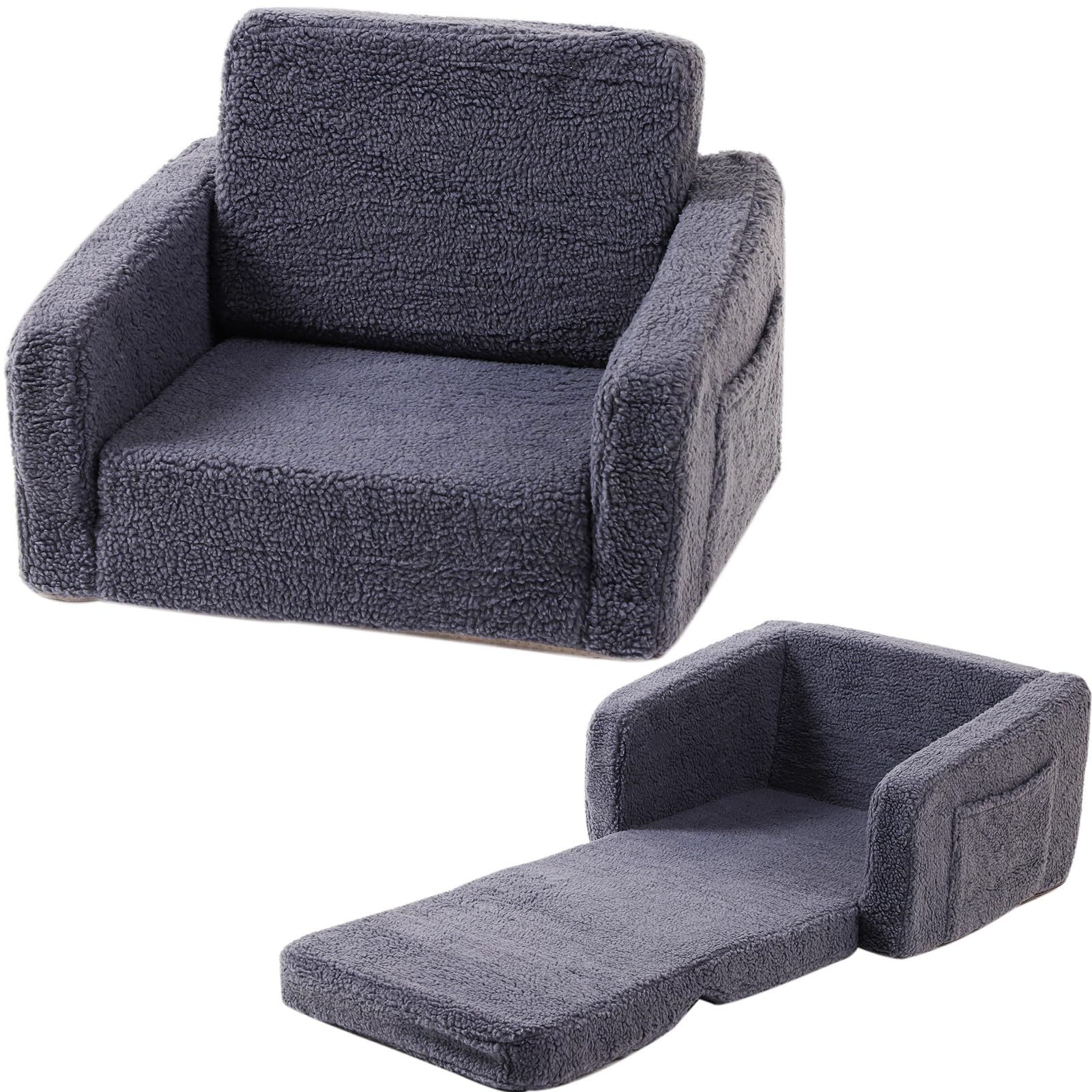 Amazon.com: Furnishh Toddler Couch Sofa, Baby Couches Fold Out for Boys ...