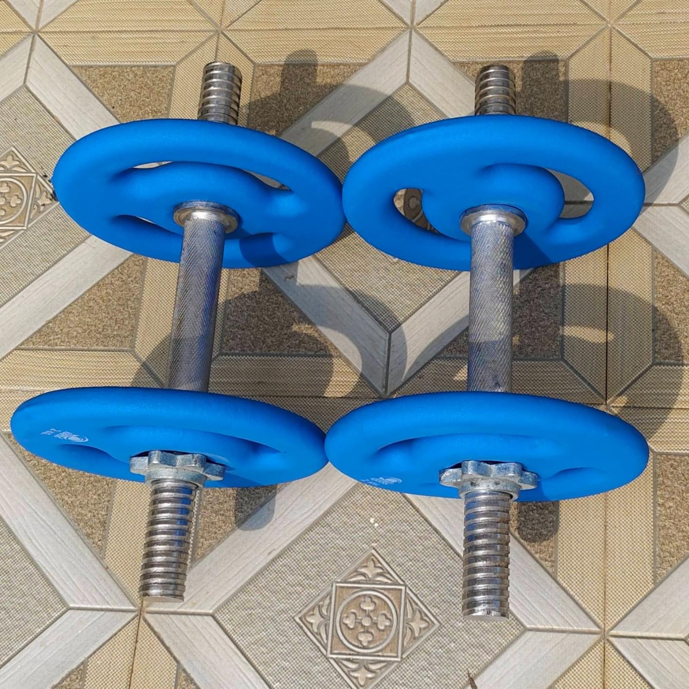 Buy Konark 14 Inches Dumbbell bar with star nut 28MM Threaded dumbbell ...