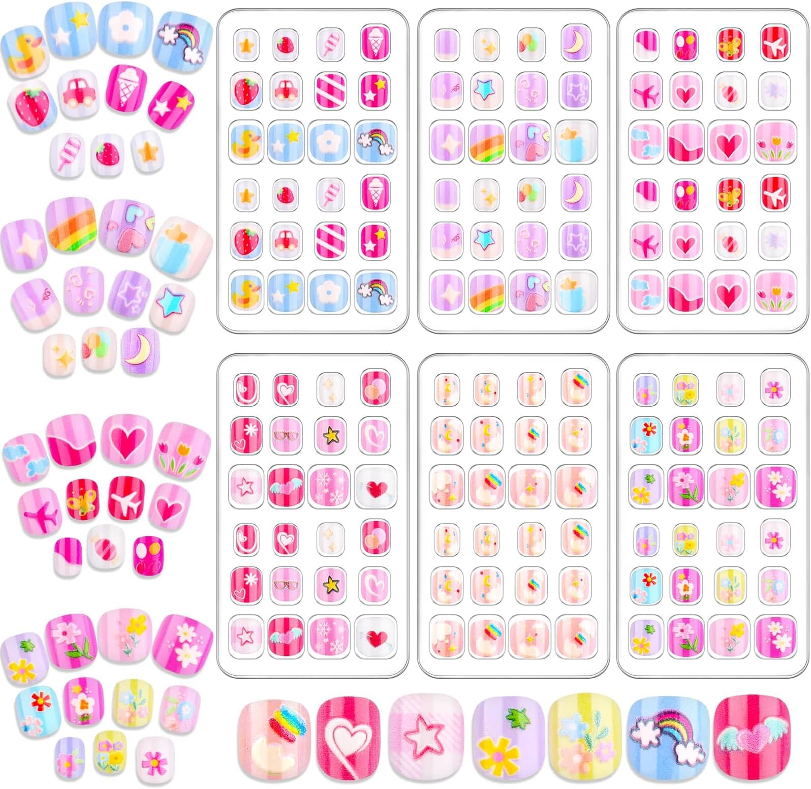 Amazon.com: Audab 144 Pieces Mini Nails Set for Kids Press on Girls ...