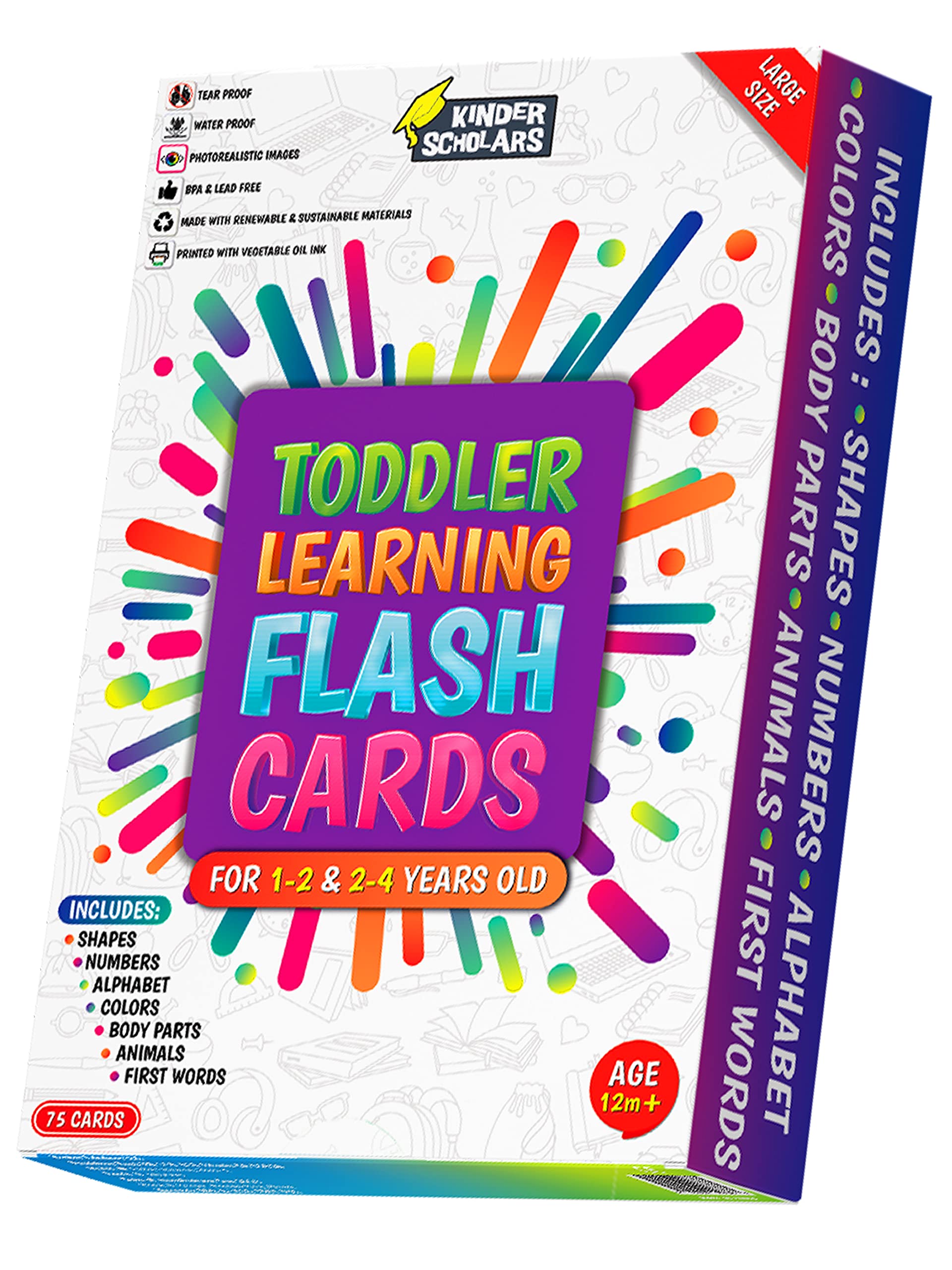 Buy Large Tear Proof Waterproof Flash Cards For Toddlers 1 2 2 4