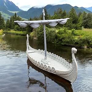 Amazon.com: Tofer's Miniatures Medieval Viking Ship Model - No oars ...