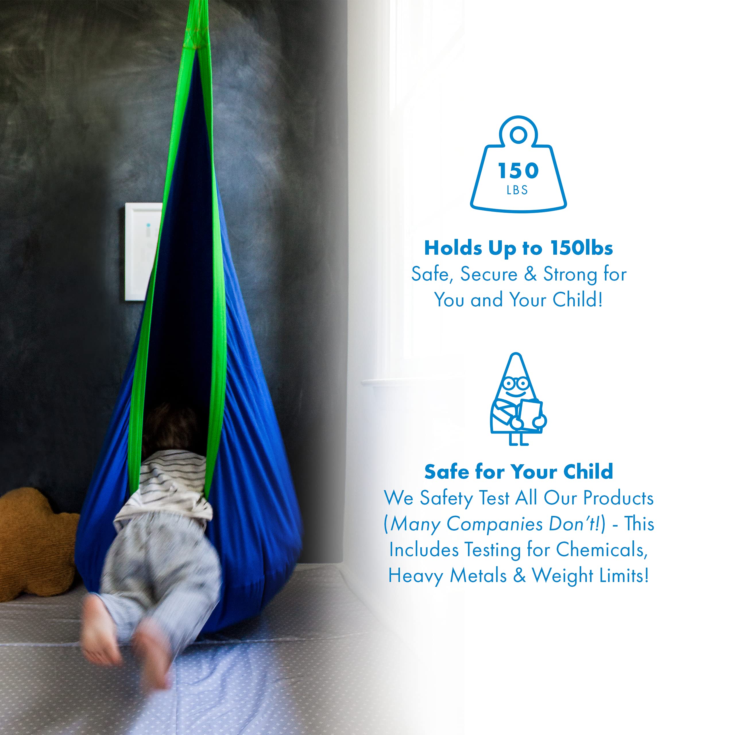 Buy Harkla's Sensory Kids Pod Swing - Calming Kids Indoor Therapy Swing ...