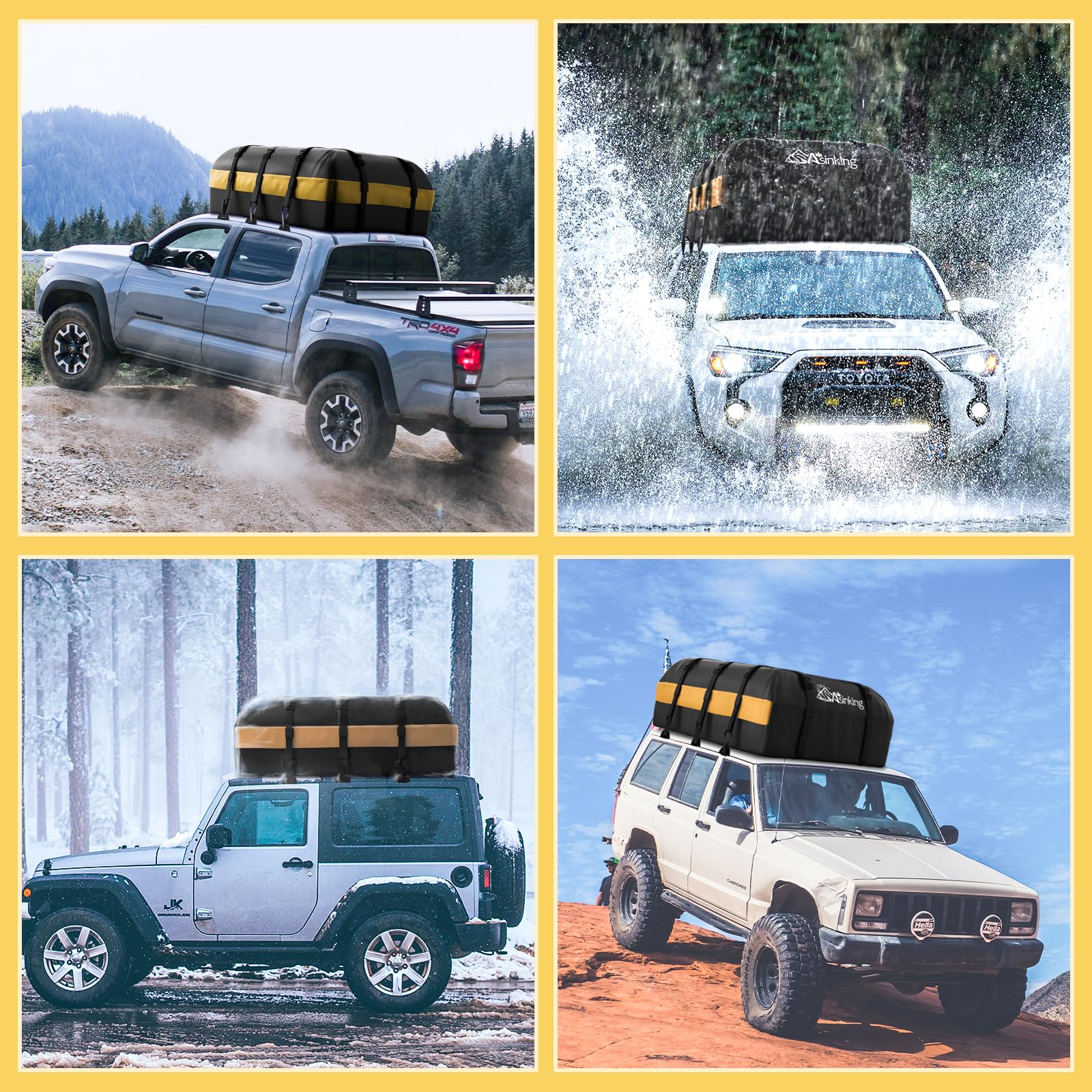 Car Rooftop Cargo Carrier Bag, 21 Cubic Feet Waterproo Car Top Carrier ...
