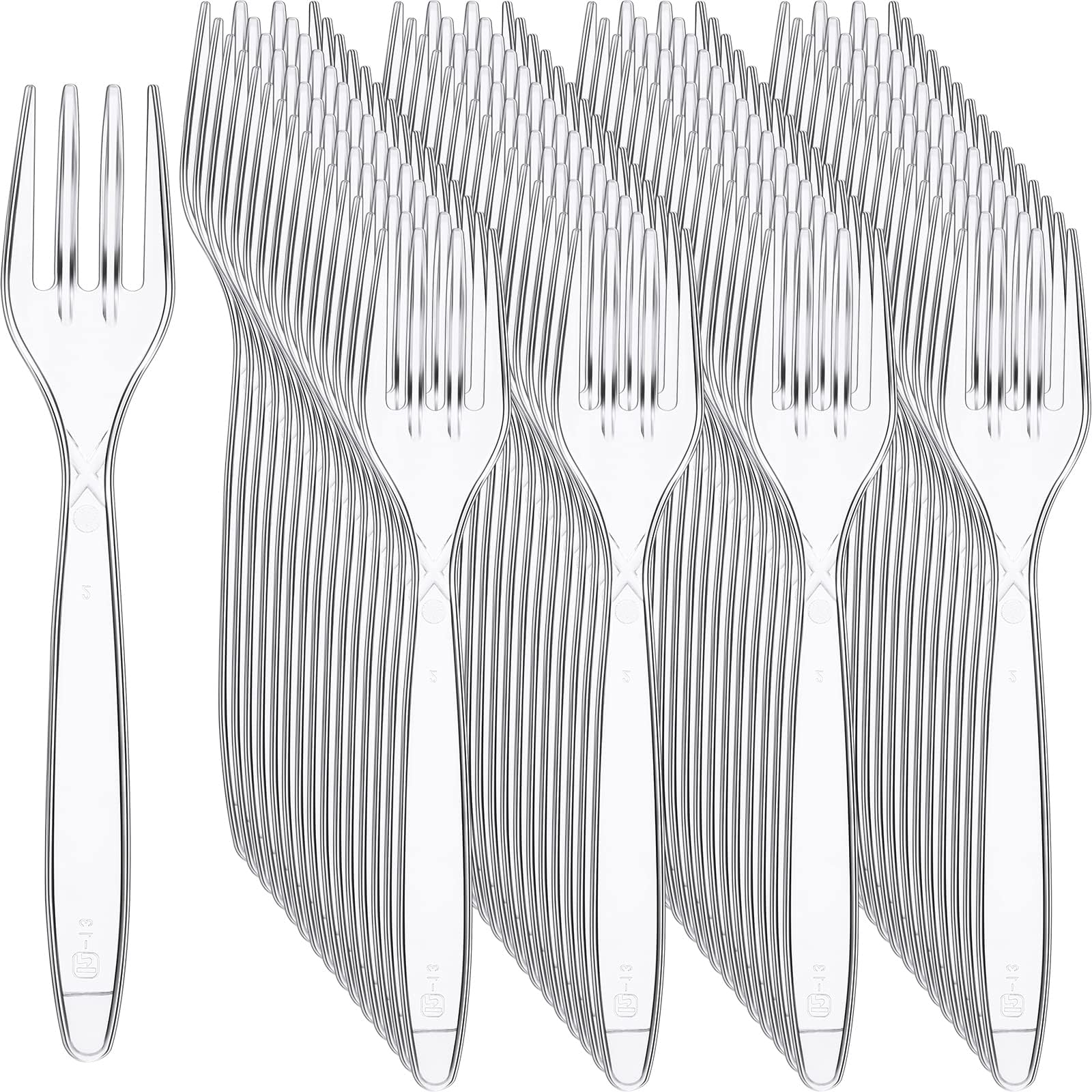 Amazon.com: Potchen 1000 Pcs Clear Disposable Plastic Forks, Heavy Duty ...