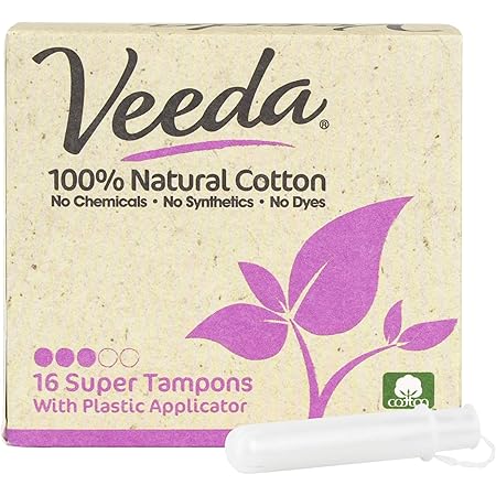 Naturalena Brands UK Limited Veeda 100 Natural Cotton Lite Tampons with ...