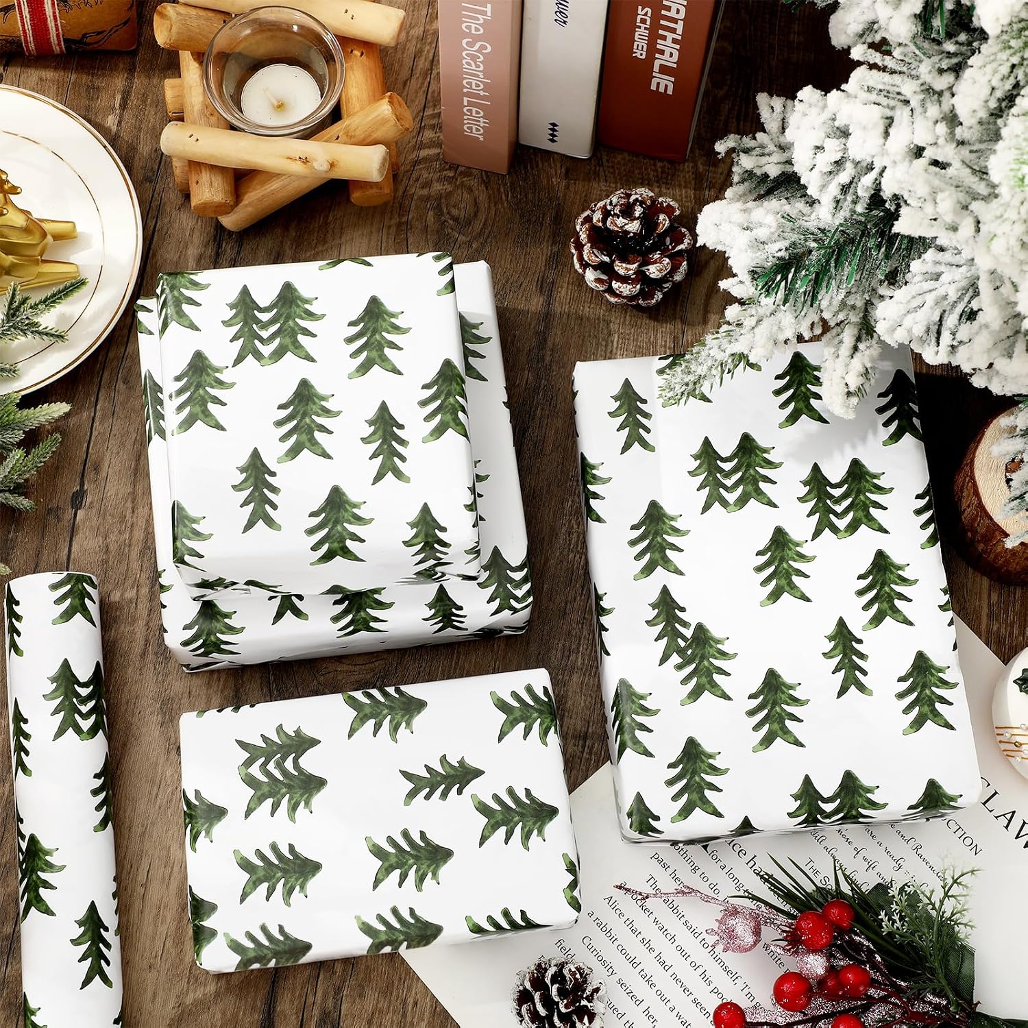 Amazon.com: JarThenaAMCS Christmas Wrapping Paper -Mini Roll- 17 Inch x ...