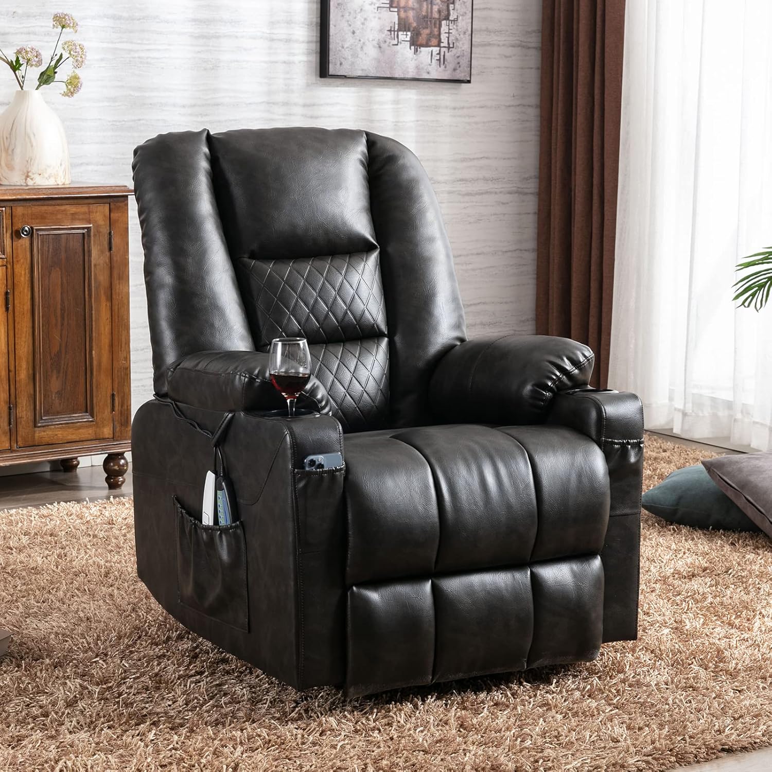 Amazon.com: Oprisen Power Lift Recliner Chair w/Massage and Heat ...