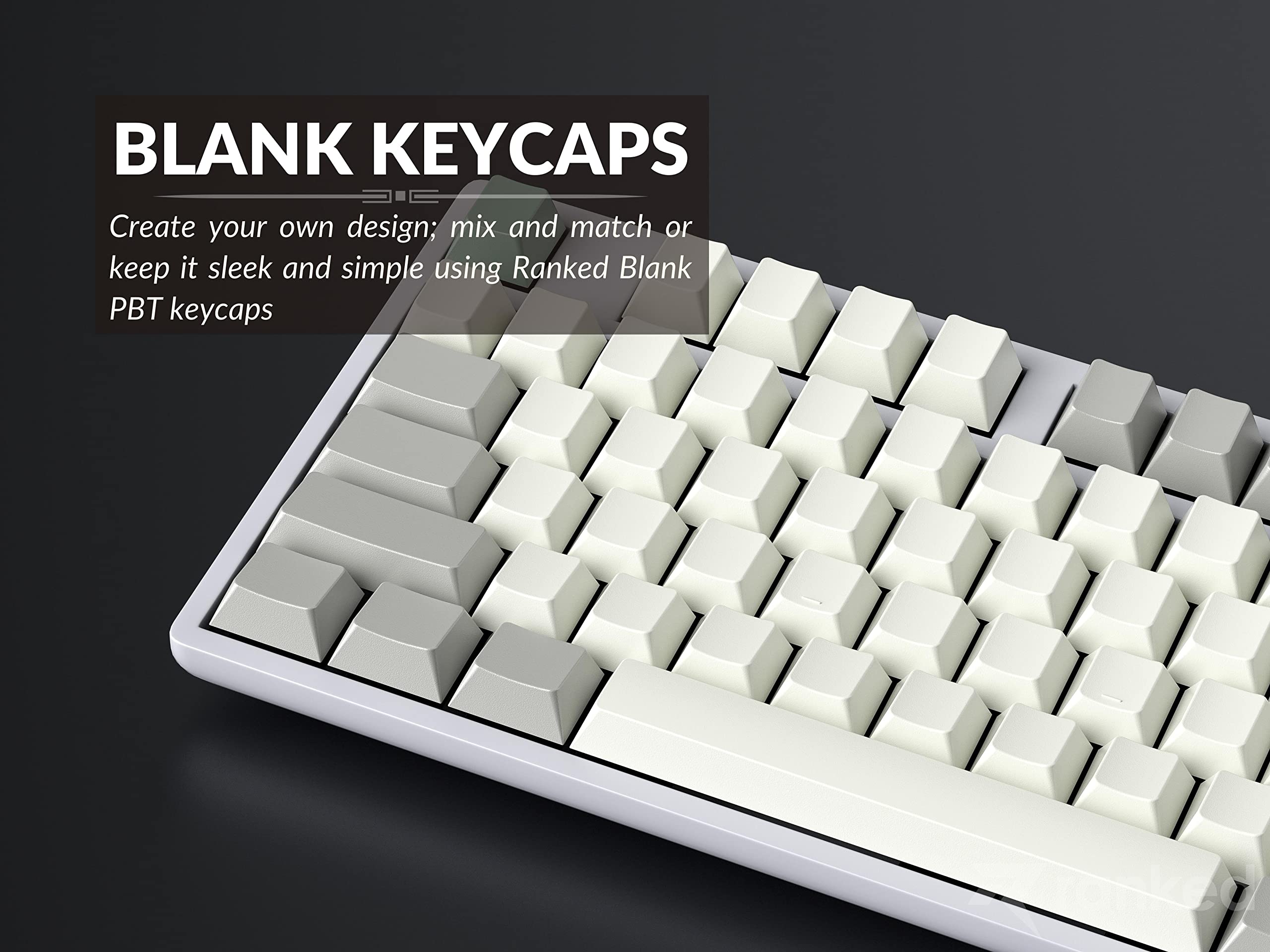 Ranked Blank Premium Keycap Set | 1.4 mm Thick PBT | Cherry Profile for ...