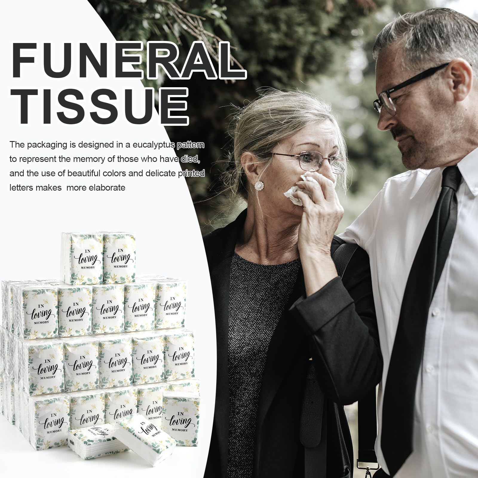 Snapklik.com : Eaasty 100 Packs Funeral Facial Tissues In Loving Memory ...