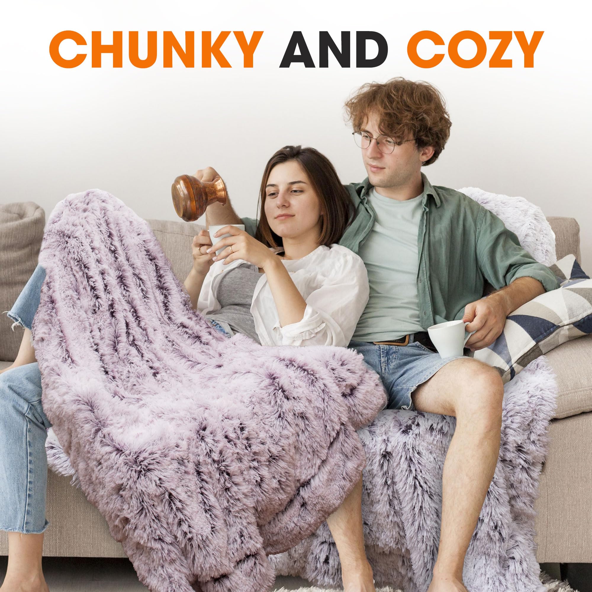 Cheer Collection Long Shaggy Hair Throw Blanket - Ultra Soft Fluffy ...