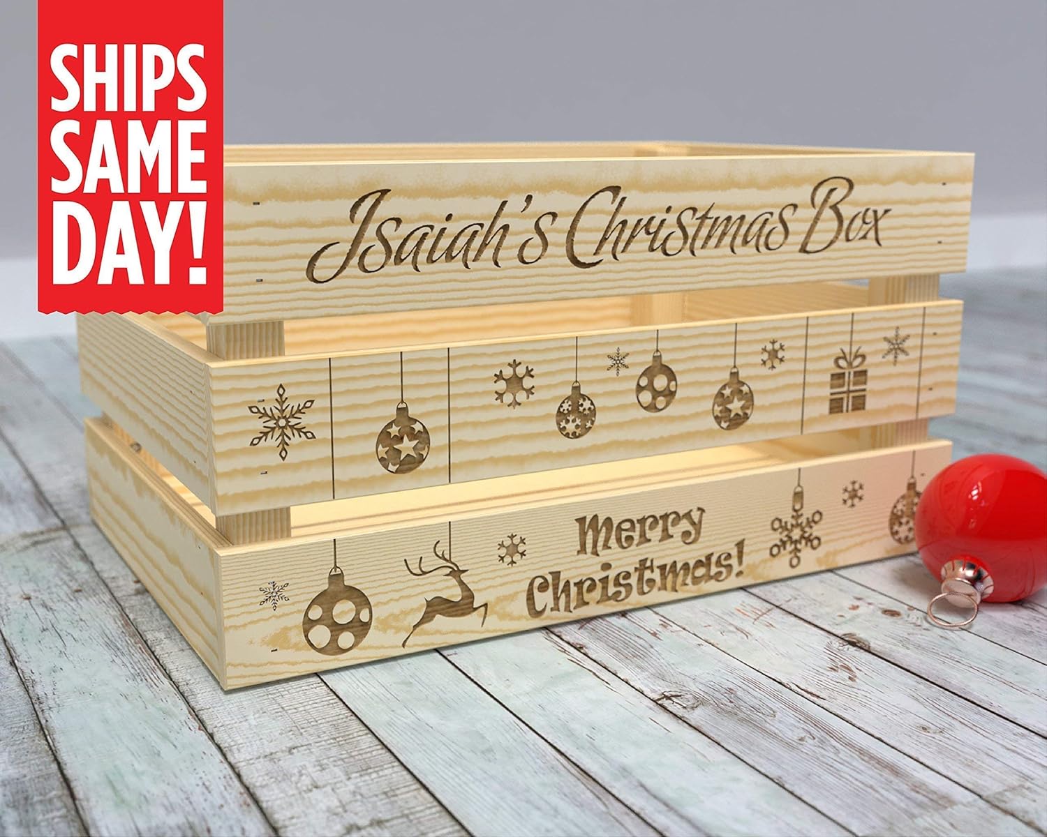 Amazon Wood Christmas Eve Box Christmas Present Box Personalized amazon-wood-christmas-eve-box-christmas-present-box-personalized