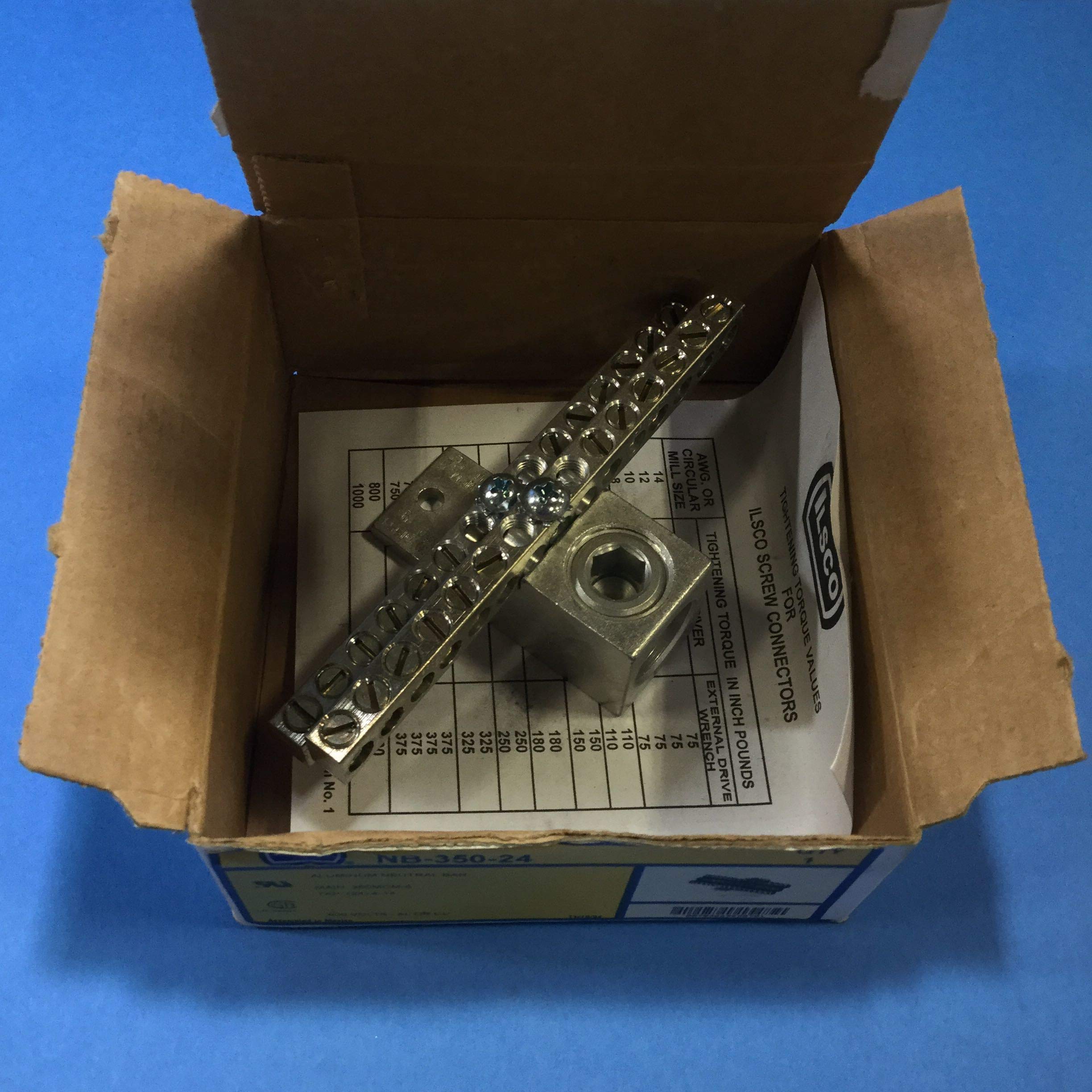 Ilsco Nb-350-24 Aluminum Neutral Bar Voltage Rating: 2000V Nb-350-24 ...