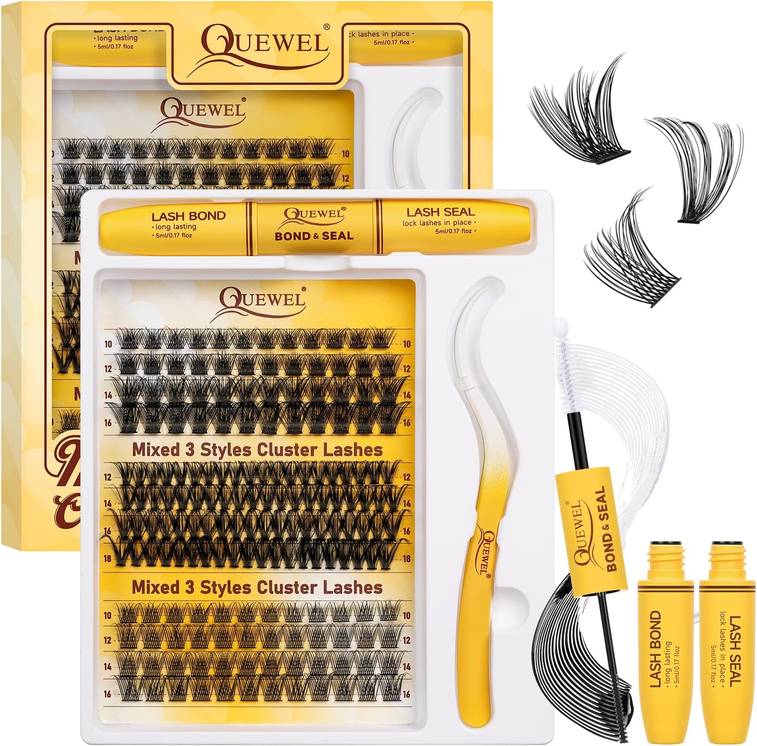 Amazon.com: QUEWEL DIY Lash Extension Kit, Lashes Clusters Bond and ...