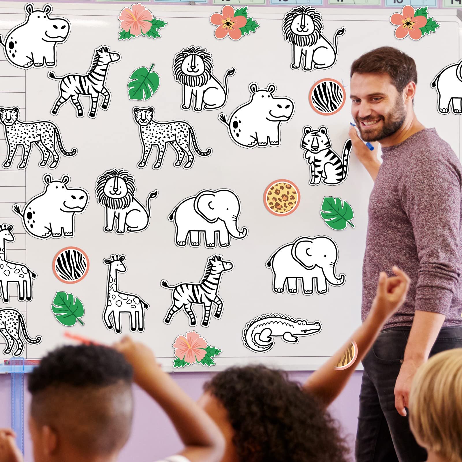 Snapklik.com : 45Pcs Safari Jungle Animals Cutouts Bulletin Board Set ...